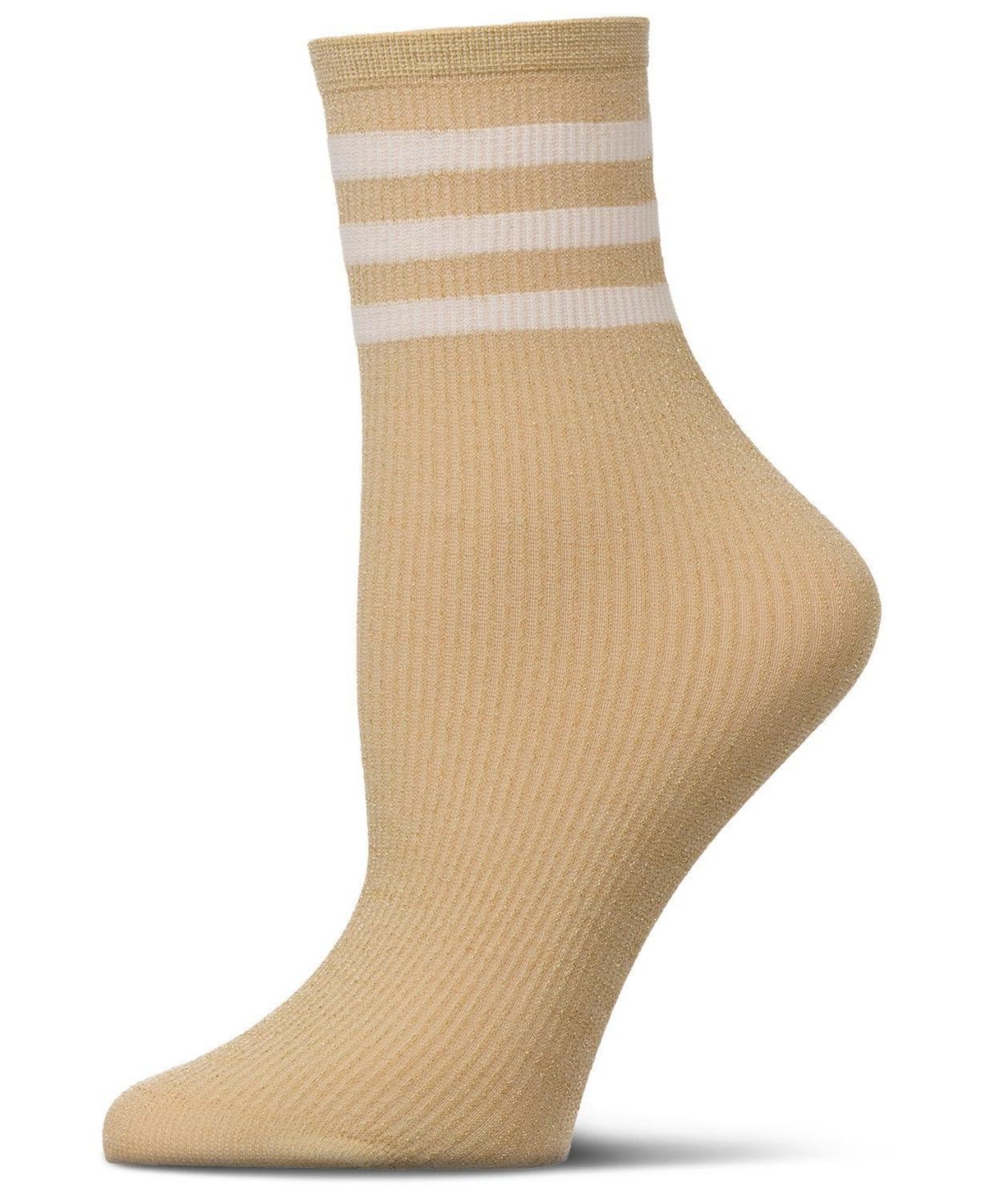 Click here for MeMoi Womens Shimmery Sporty Stripe Crew Sock - Go... prices