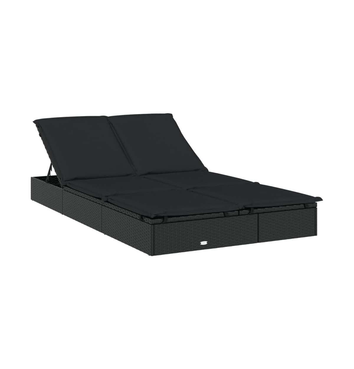 Click here for Sunbed Black Pe rattan Double Adjustable Armrests... prices