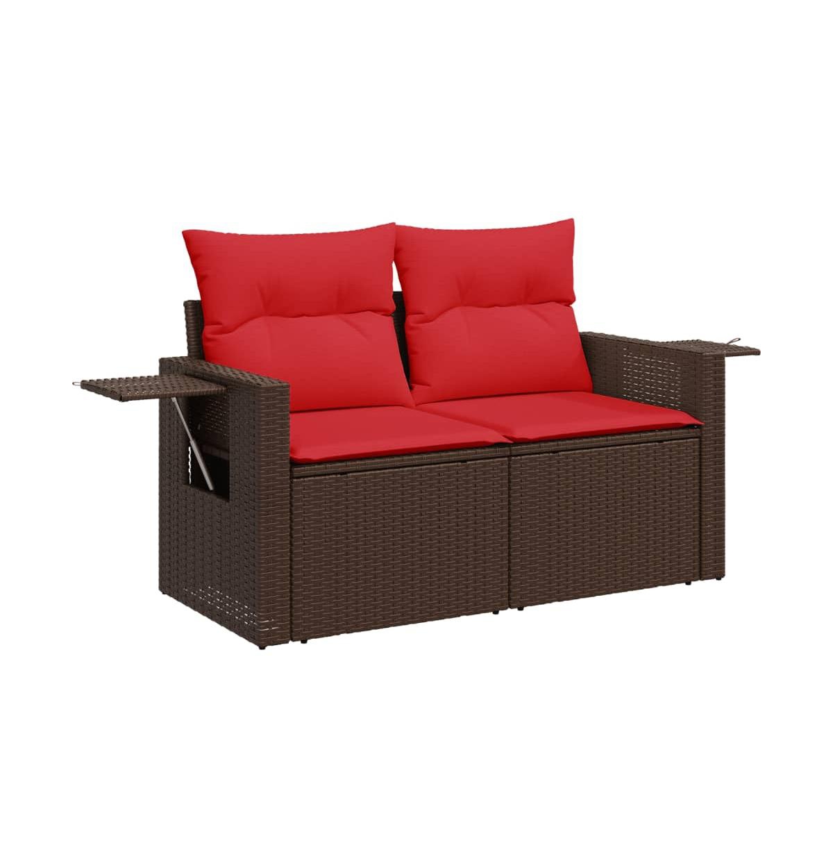 Click here for Patio Sofa with Cushions 2-Seater Brown Poly Ratta... prices