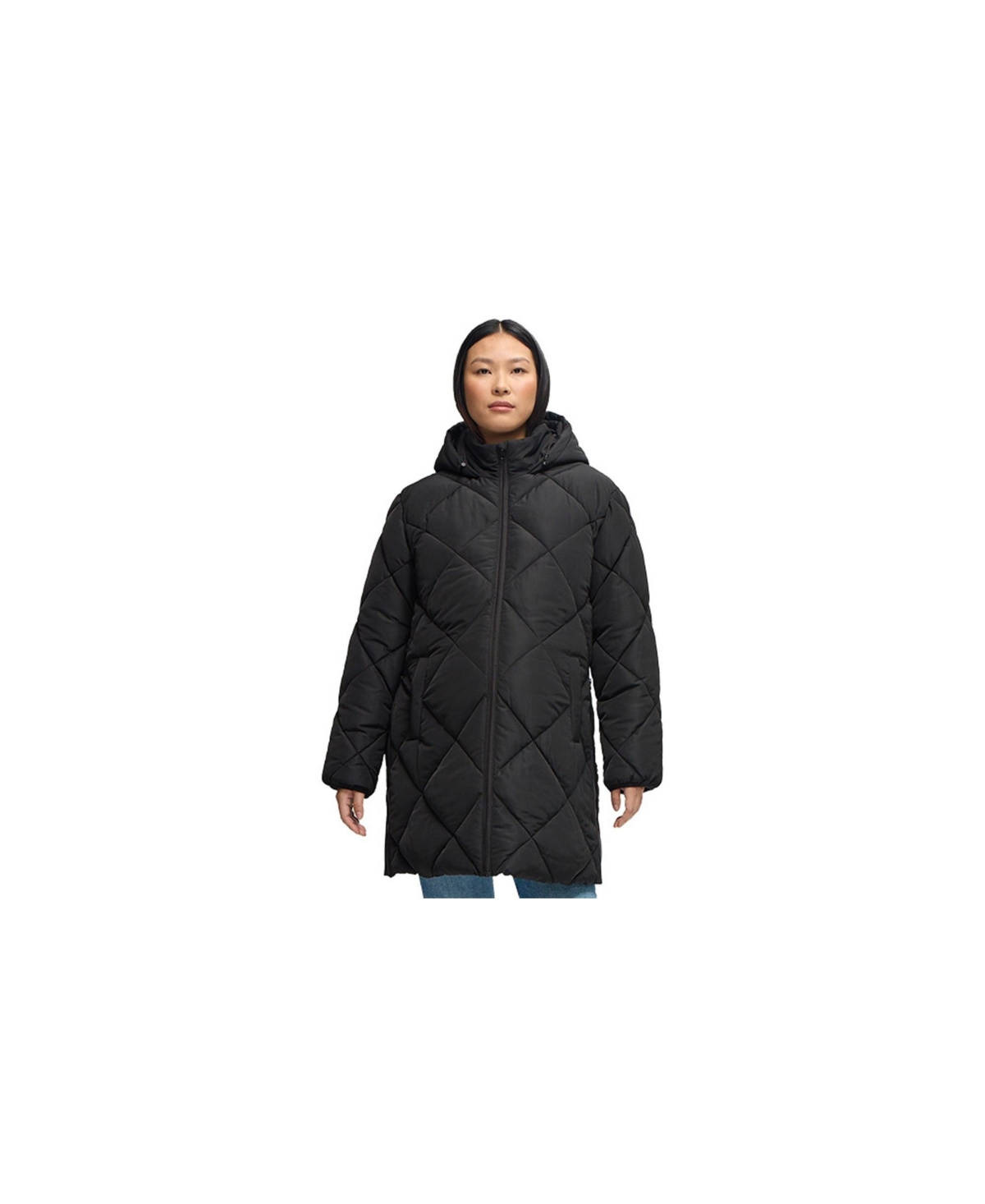 Ingrid + Isabel Longline Puffer Jacket with Removable Babywearing Cocoon Insert - Black