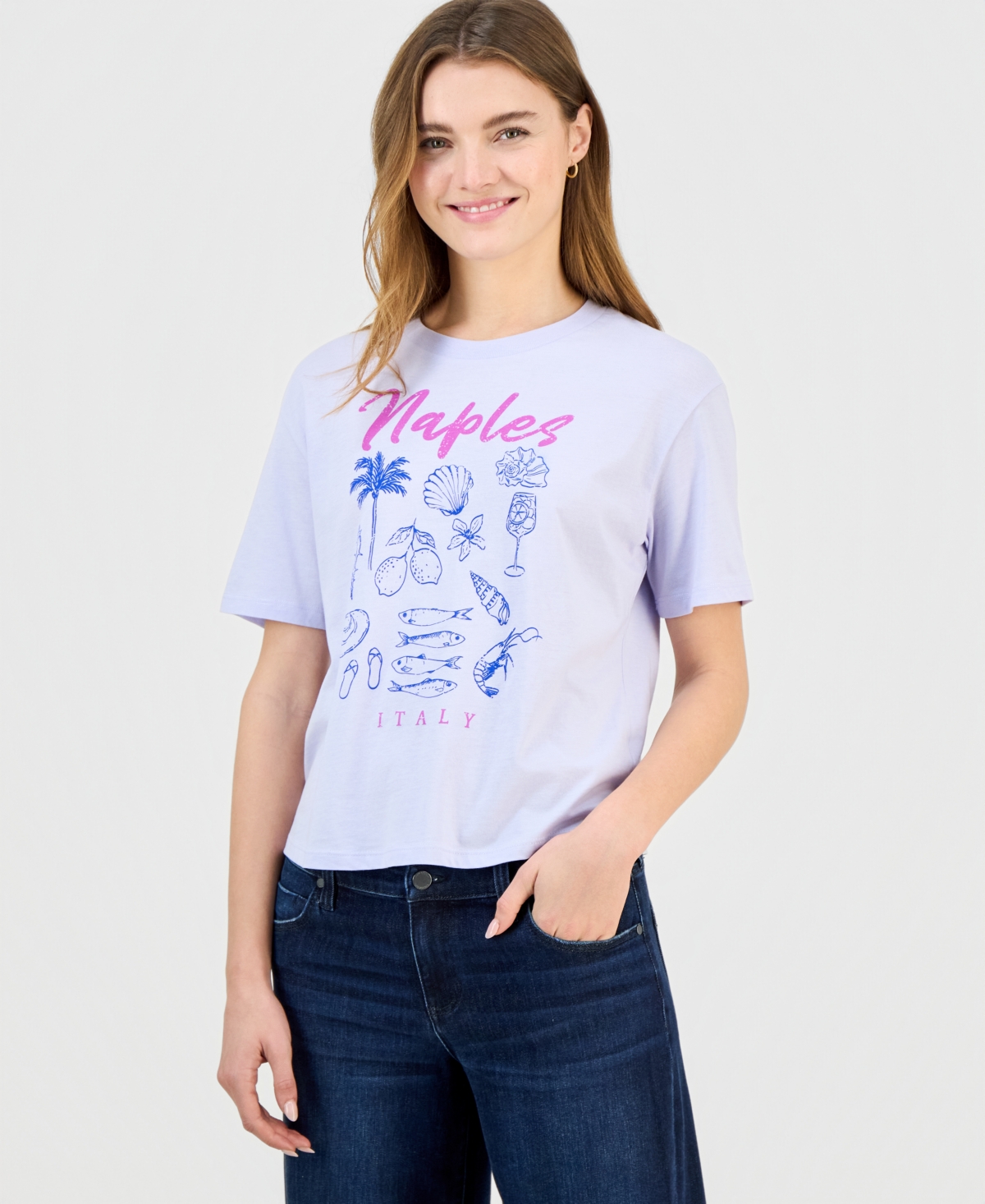 Click here for Rebellious One Juniors Naples Grid Crewneck Tee -... prices