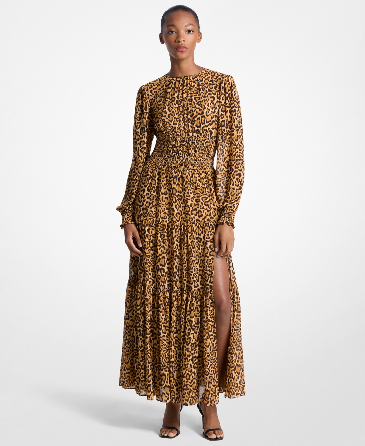 Click here for Michael Kors Womens Long Sleeve Smocked Maxi Dress... prices
