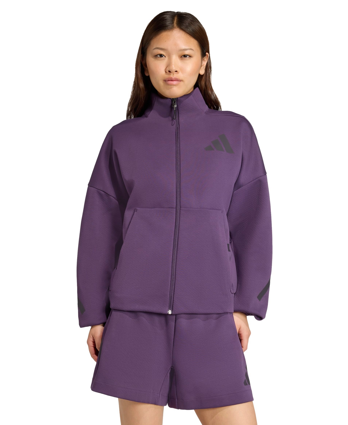 Click here for adidas Womens Z.n.e. Zip-Front Long Sleeve Track J... prices