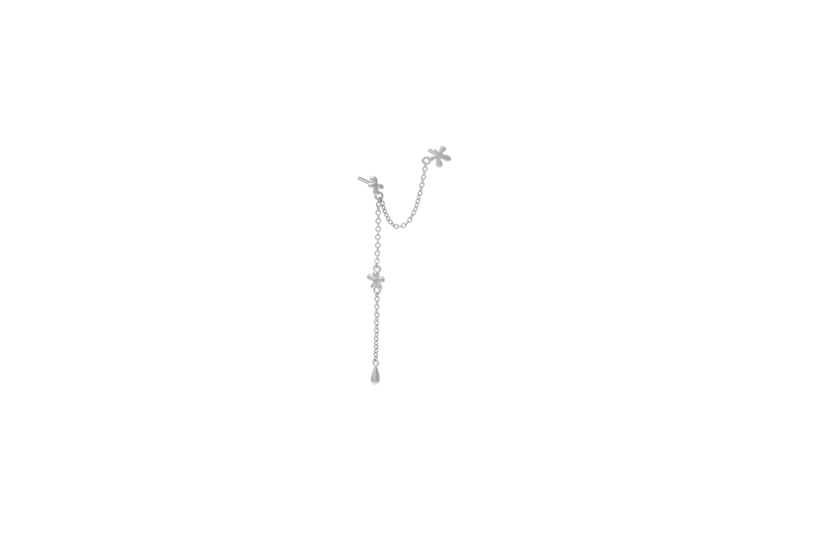 Click here for Splash Double Post Earring with Drop - Sterling si... prices