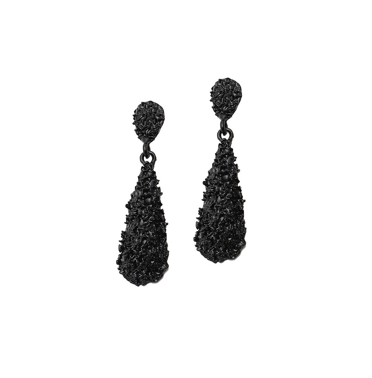Click here for Sohi Womens Corroded Drop Earrings - Black prices