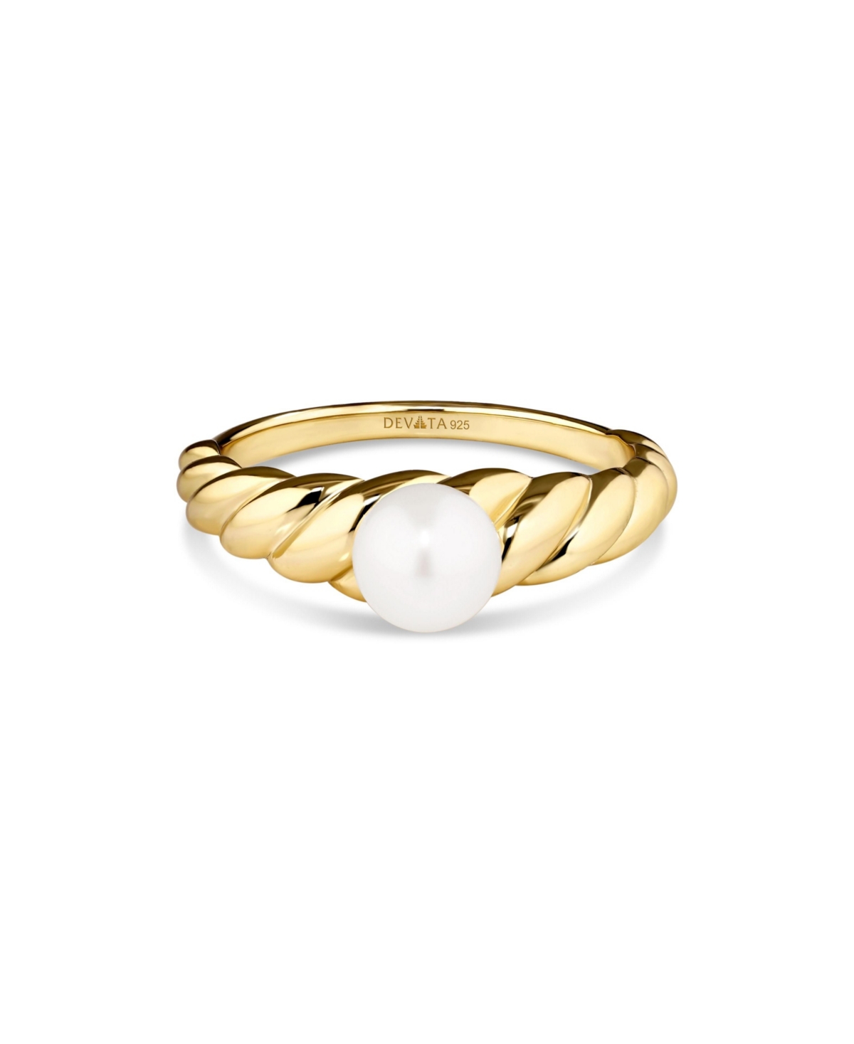 Click here for Devata Freshwater Pearl on Rope Ring in Gold Plate... prices