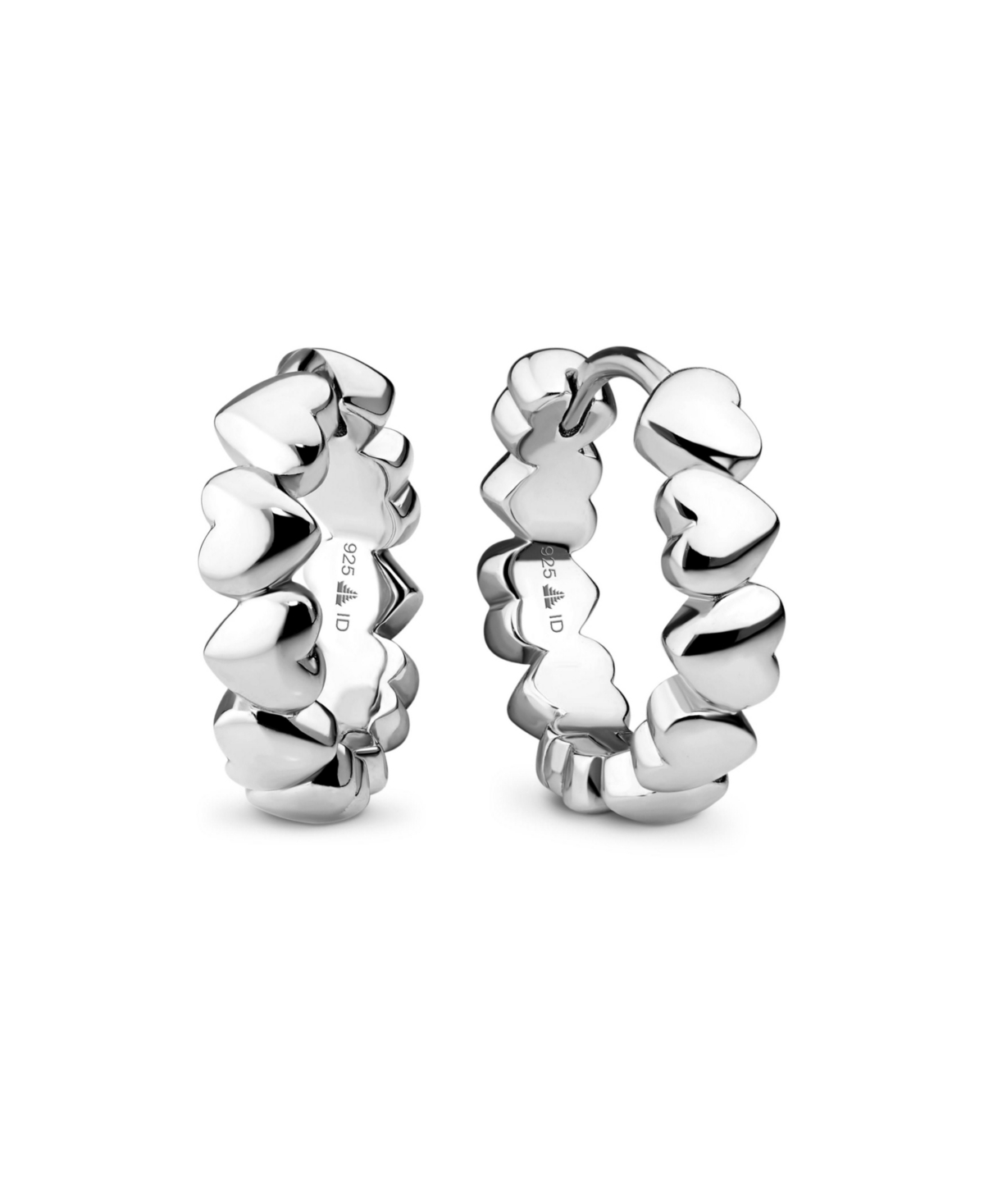 Click here for Devata Sweet Heart Hoop Earrings in Rhodium Plated... prices