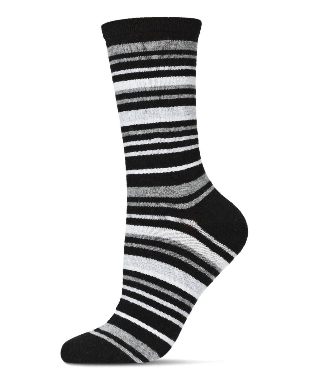Click here for MeMoi Womens Soft Striped Cashmere Crew Socks - Bl... prices
