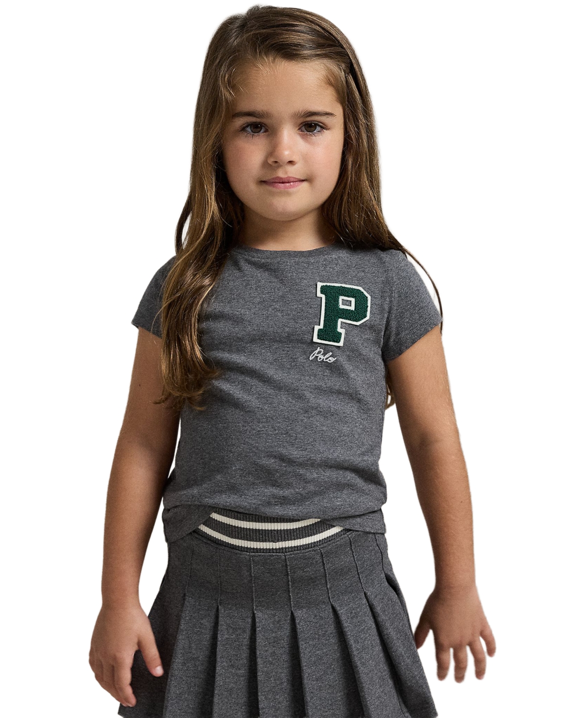 Click here for Polo Ralph Lauren Girls 2T-6X Letterman Crewneck T... prices