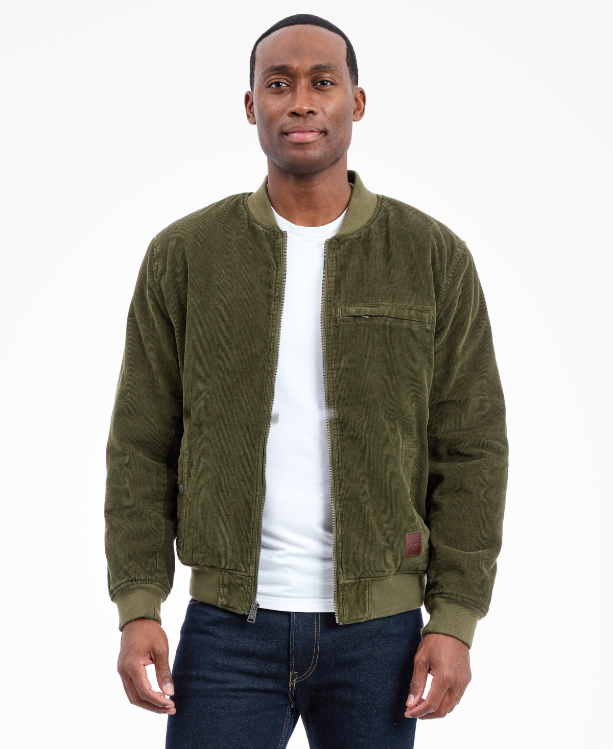 Click here for Lucky Brand Mens Zippered Bomber Jacket - Olive prices