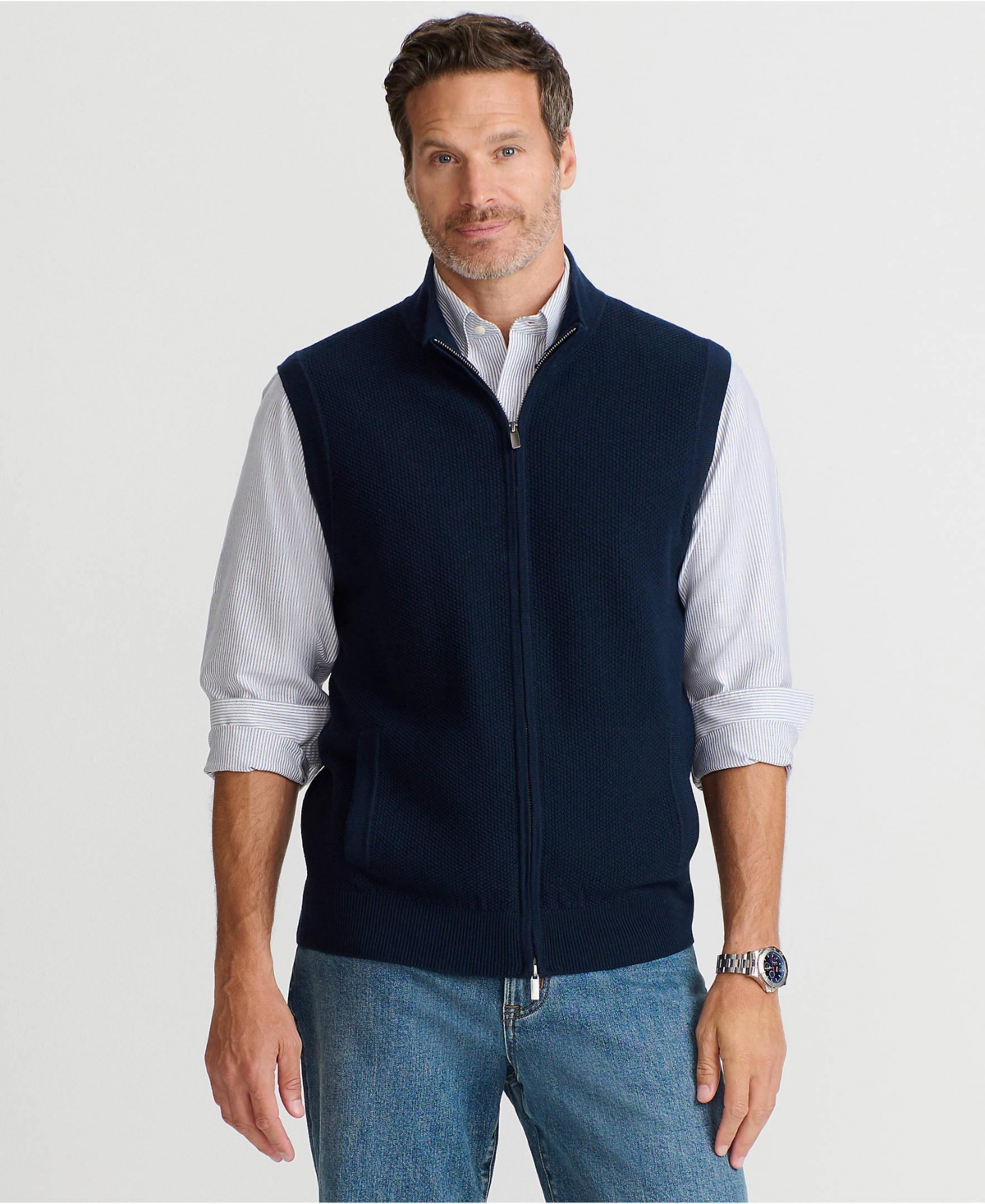 Click here for Lands End Mens Washable Merino Full Zip Sweater Ve... prices