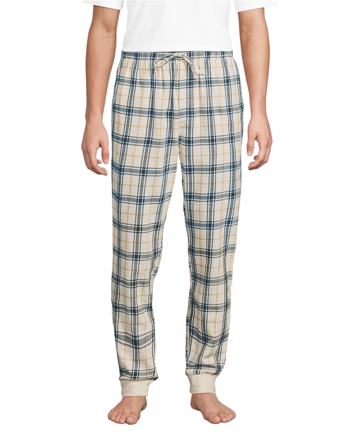 Click here for Lands End Mens Flannel Jogger Pajama Pants - Antiq... prices