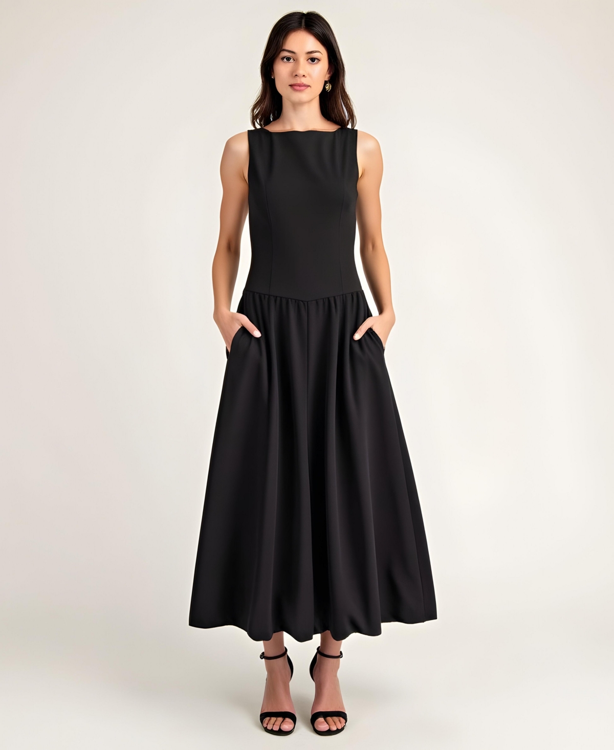 Click here for Modenaire Womens Sleeveless Bateau-Neck Fit-And-Fl... prices