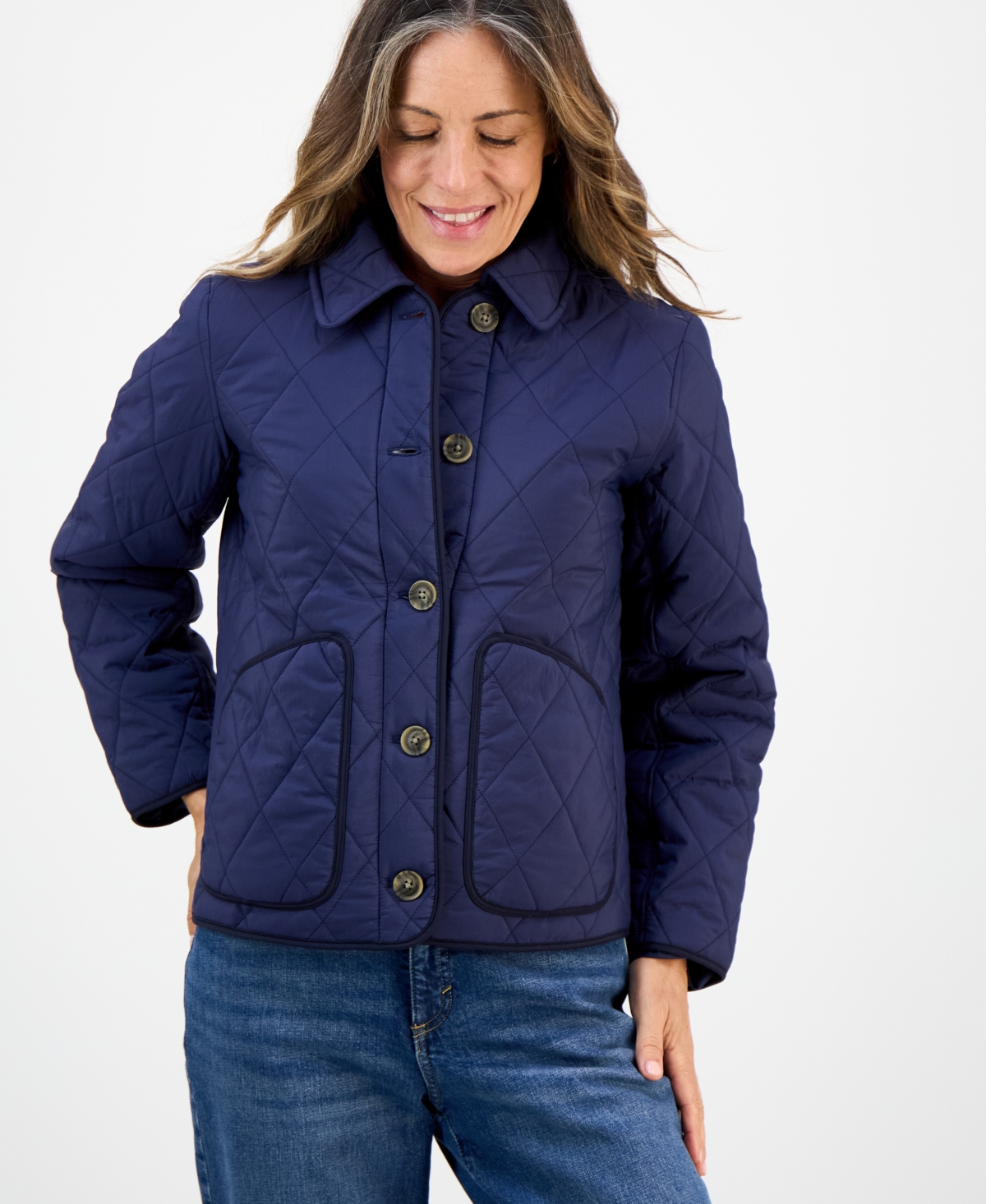 Click here for Style & Co Petite Quilted Utility Jacket  Macys Ex... prices