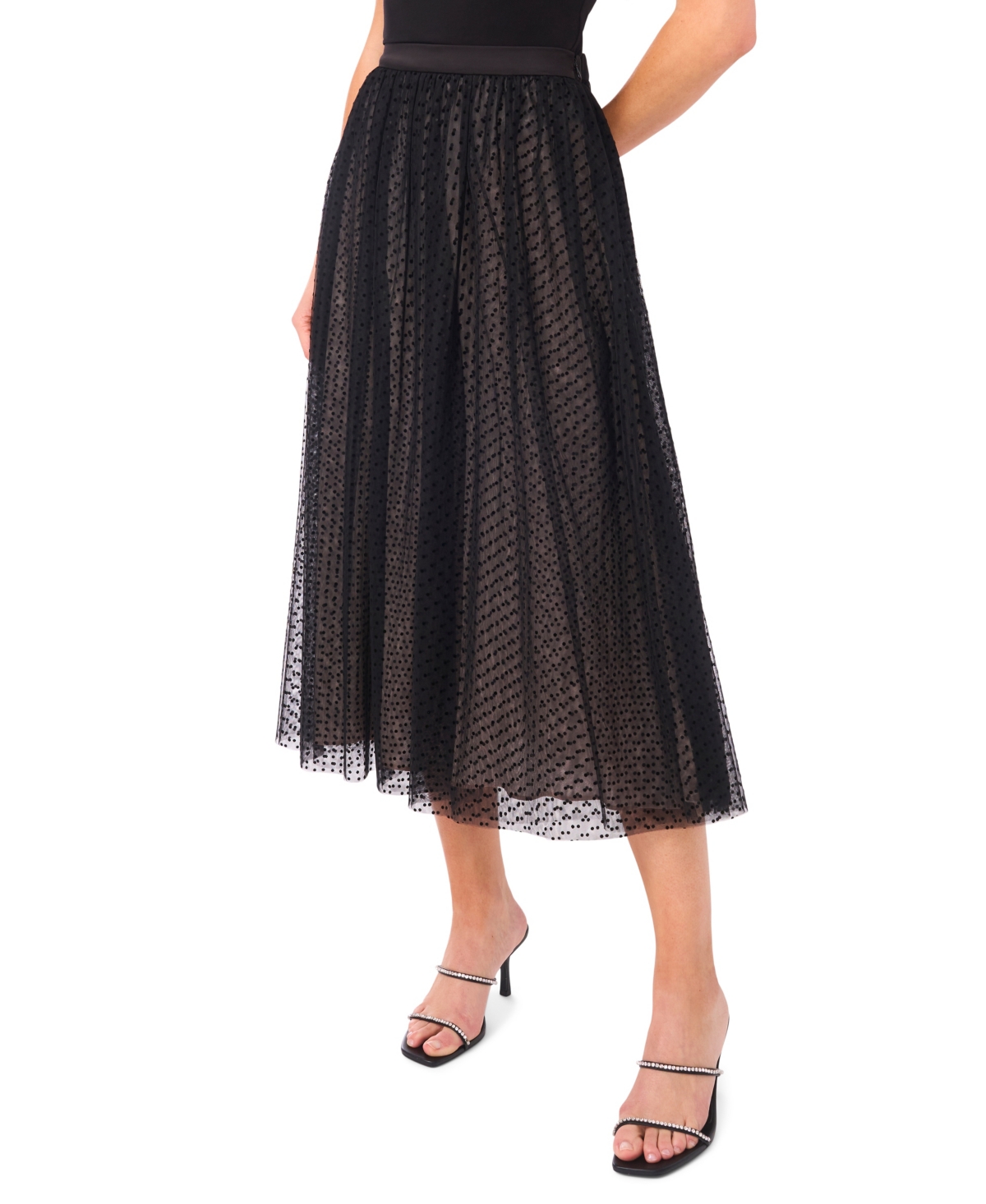 Click here for CeCe Womens Tulle Midi Skirt - Rich Black prices