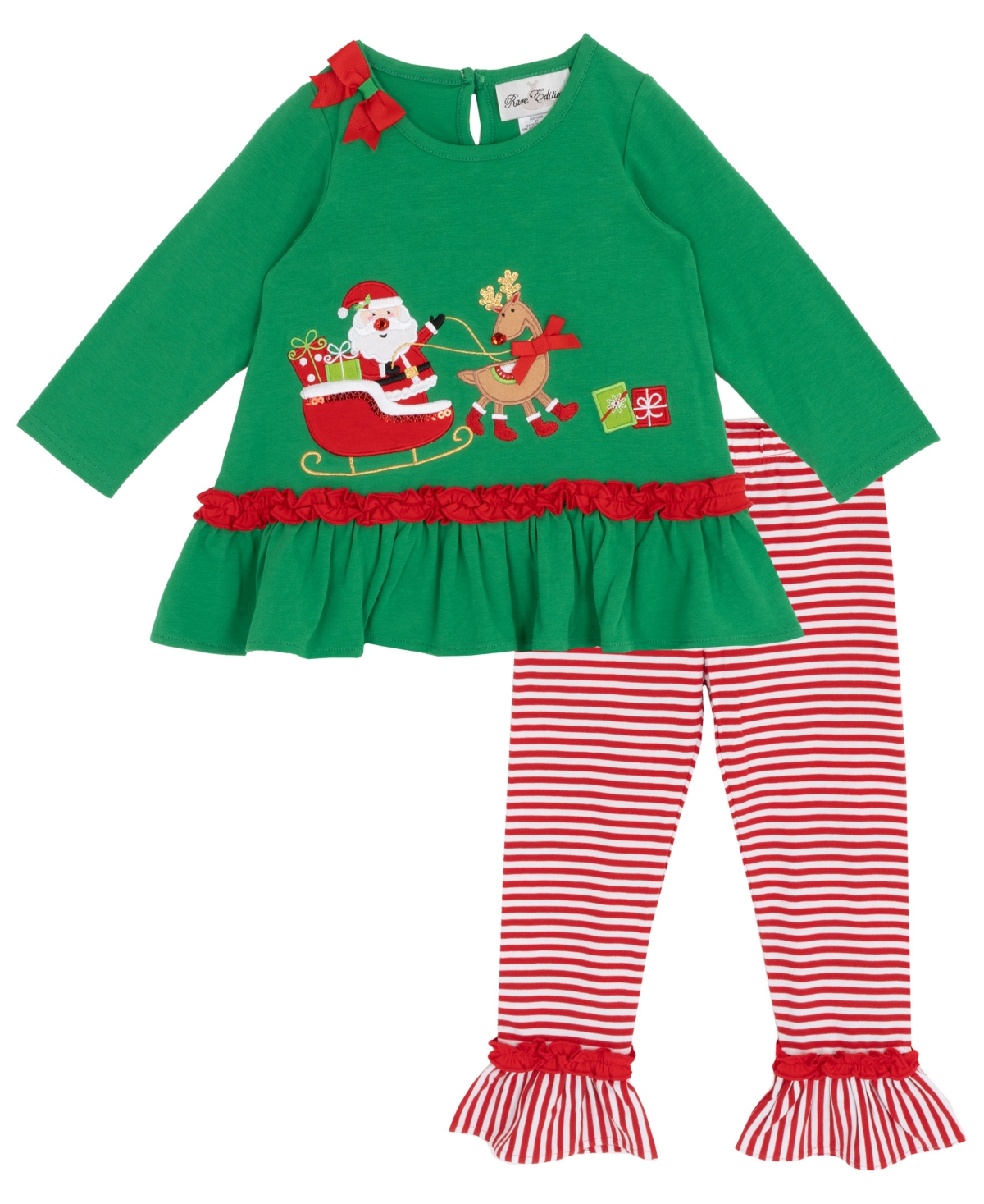 Click here for Rare Editions Girls 2T-4T 2-Piece Santa Sleigh App... prices