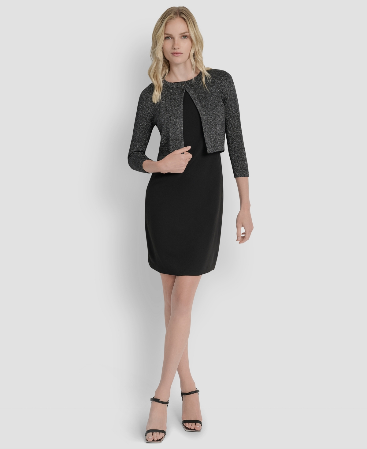 Click here for Dkny Womens 3/4-Sleeve Button Front Shrug Jacket -... prices
