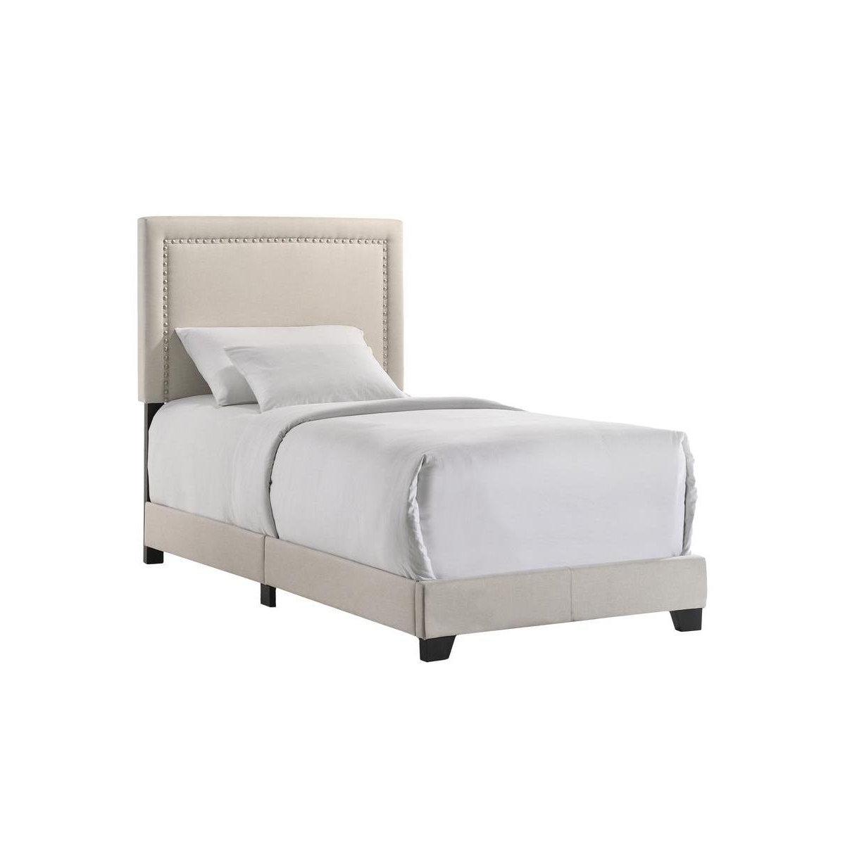 Click here for Intercon Zion Twin Uph Bed in Zion Fog Fabric - Wh... prices