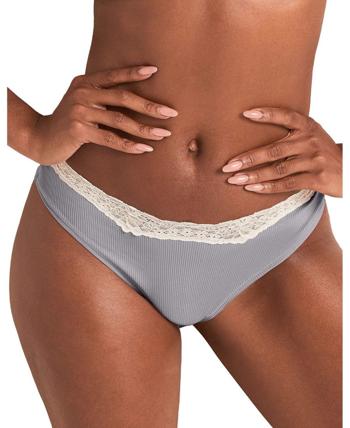 Click here for Adore Me Womens Rib Brazilian Panty - Medium grey prices