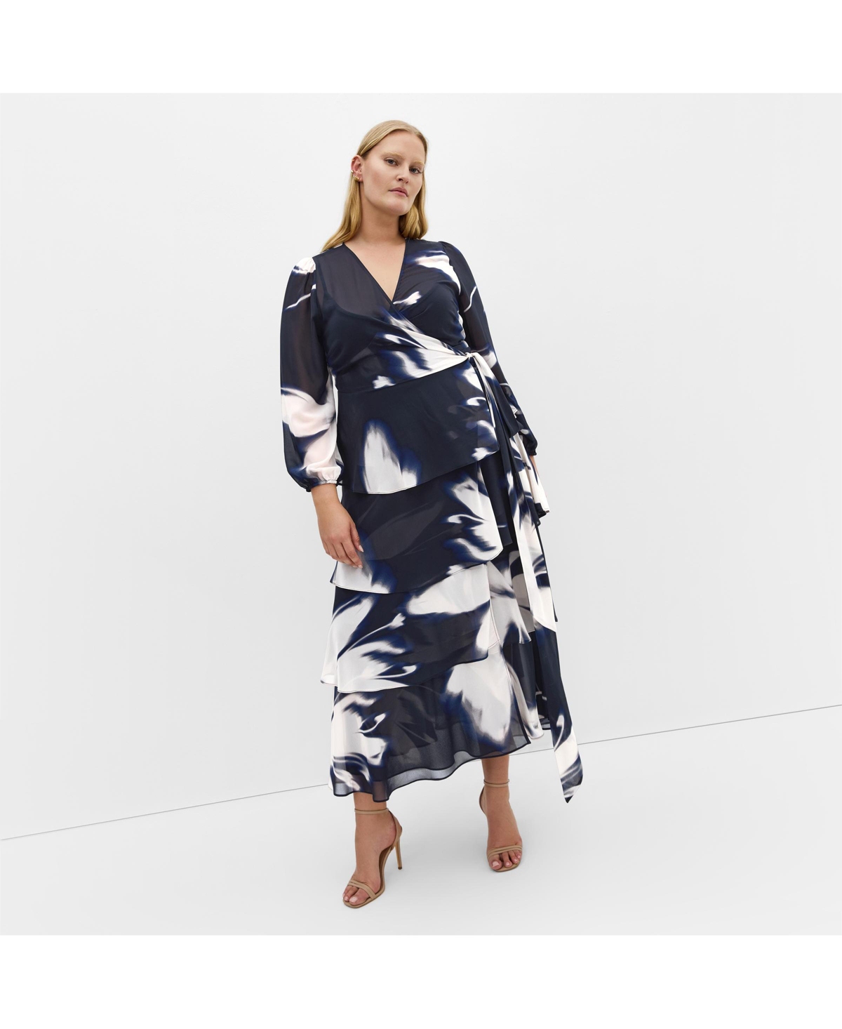 Click here for City Chic Womens Selene Wrap Maxi Dress - Blurred... prices