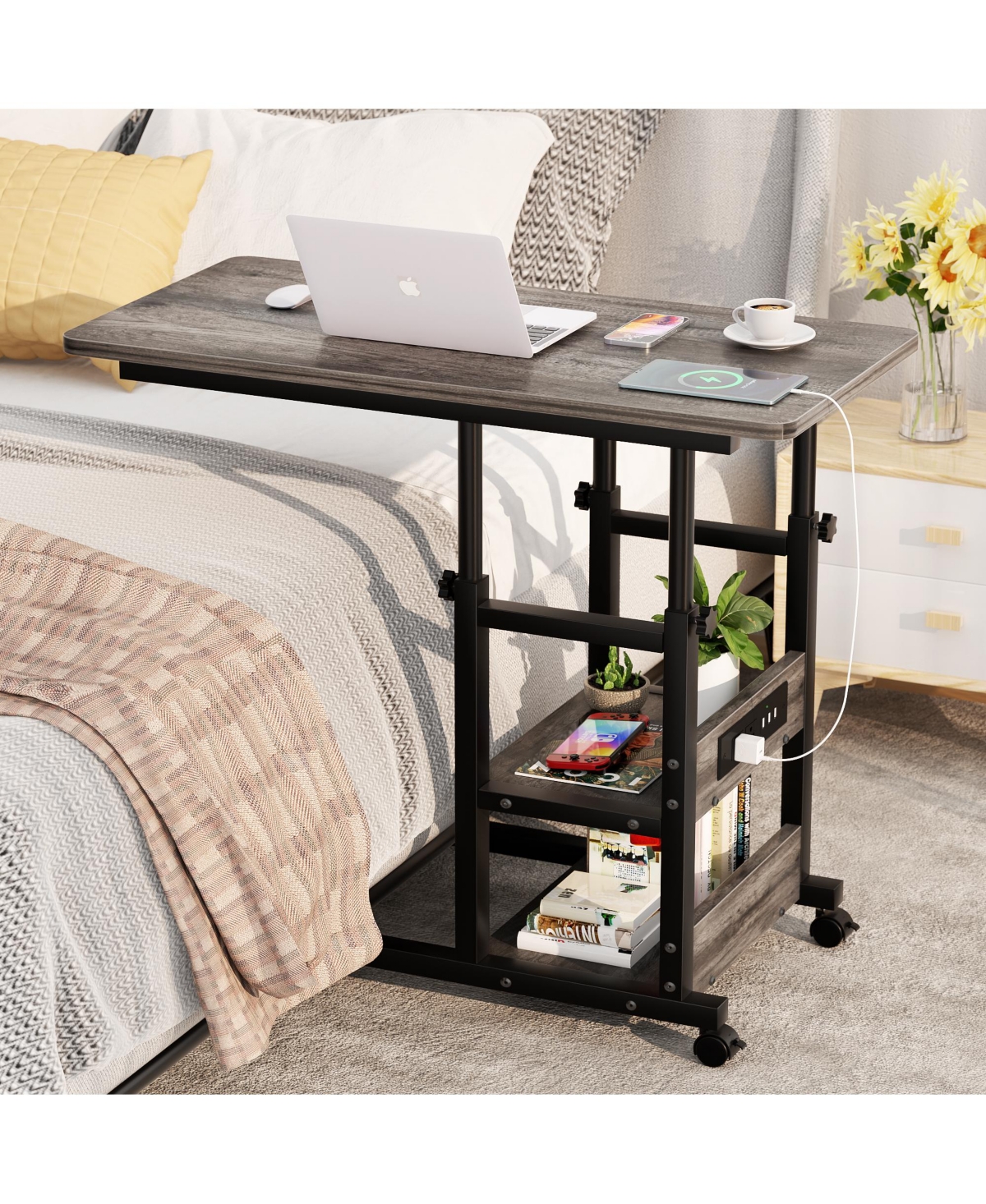Click here for Aheaplus Height Adjustable C Table with Usb Port a... prices
