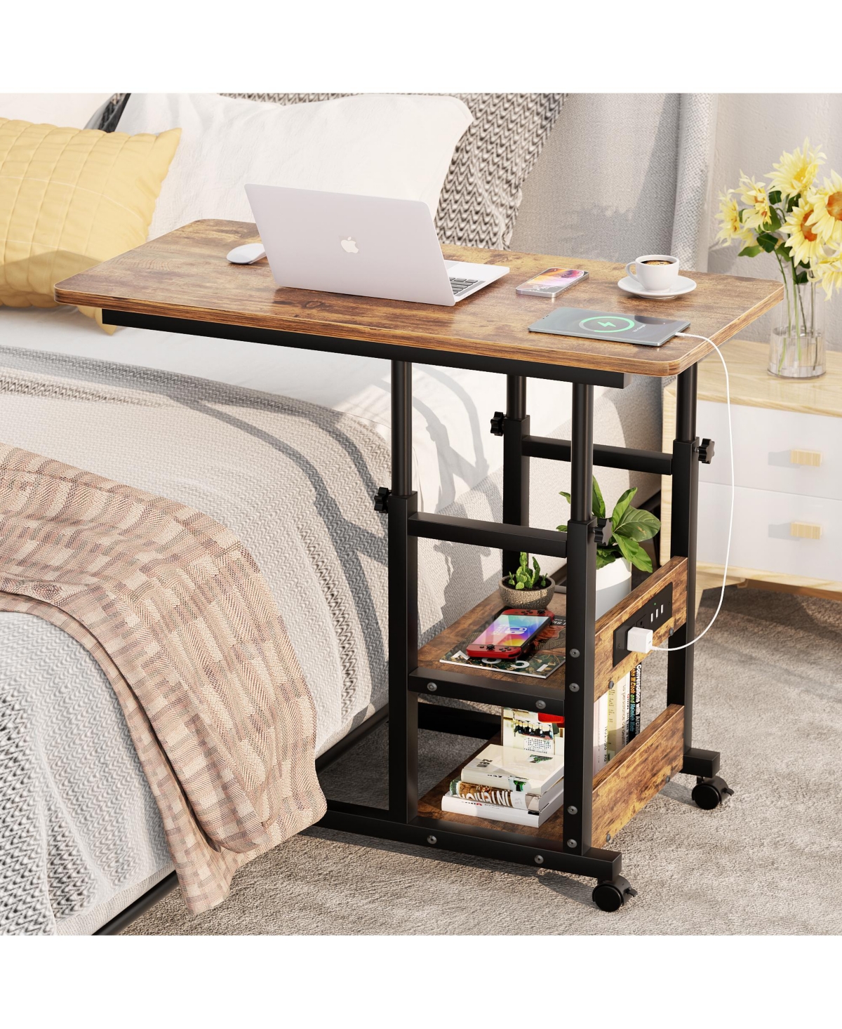 Click here for Aheaplus Height Adjustable C Table with Usb Port a... prices