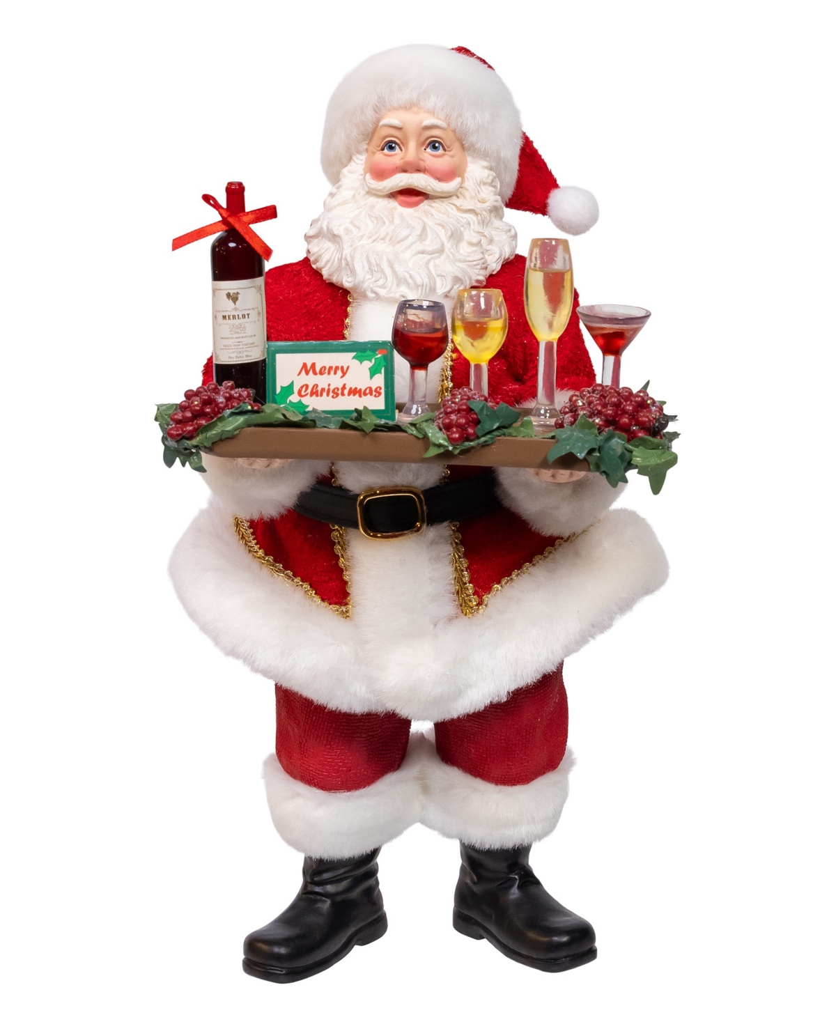 Click here for Kurt Adler 10.5-Inch Fabriche Wine Santa - Red prices