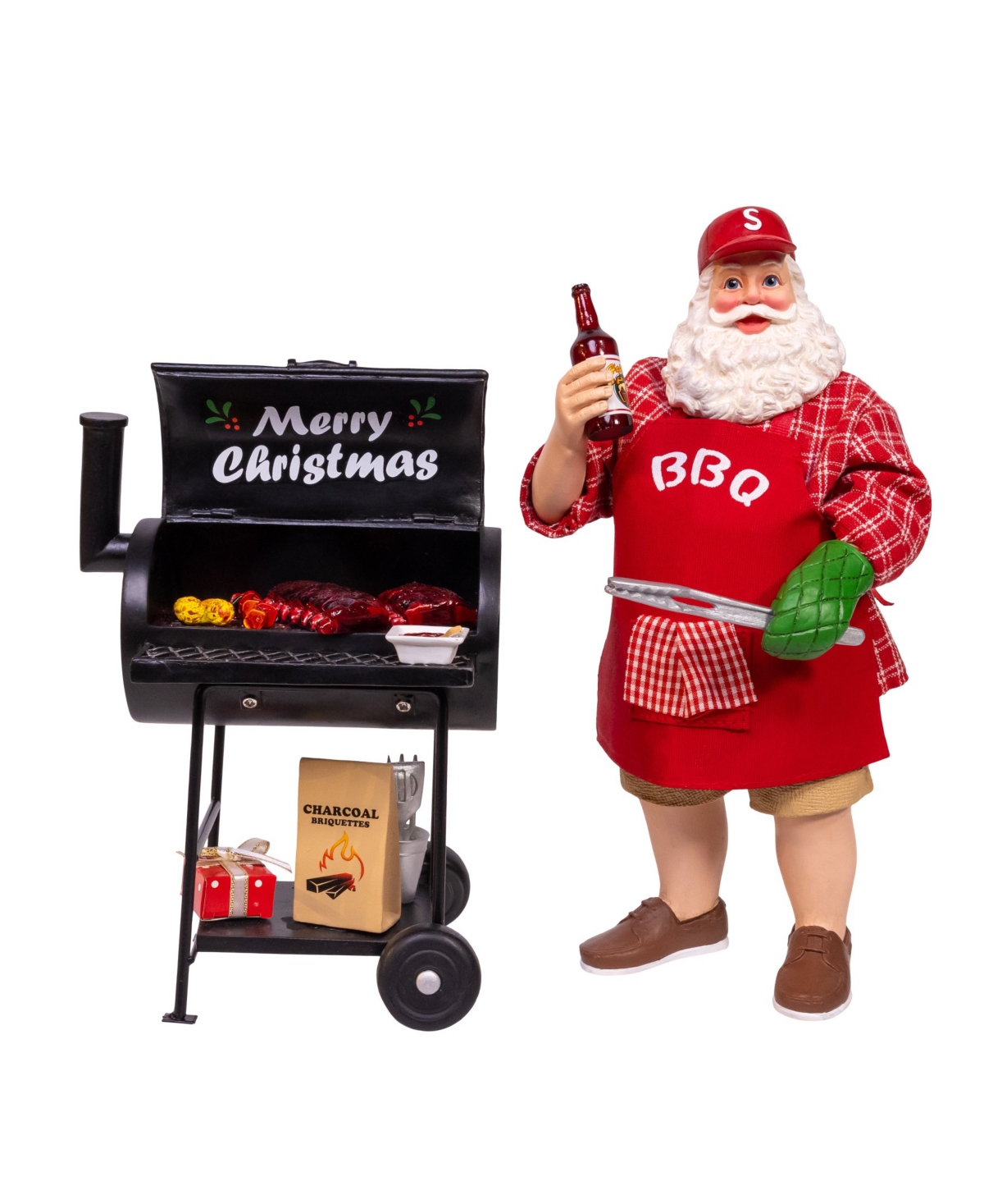 Click here for Kurt Adler 10.75-Inch Barbecue Grill Santa - Red prices