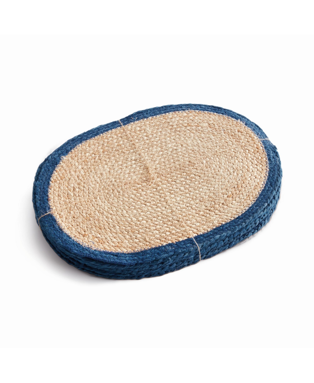 Click here for Jute Coil Oval Placemats  Set of 8 - Natural/Navy... prices