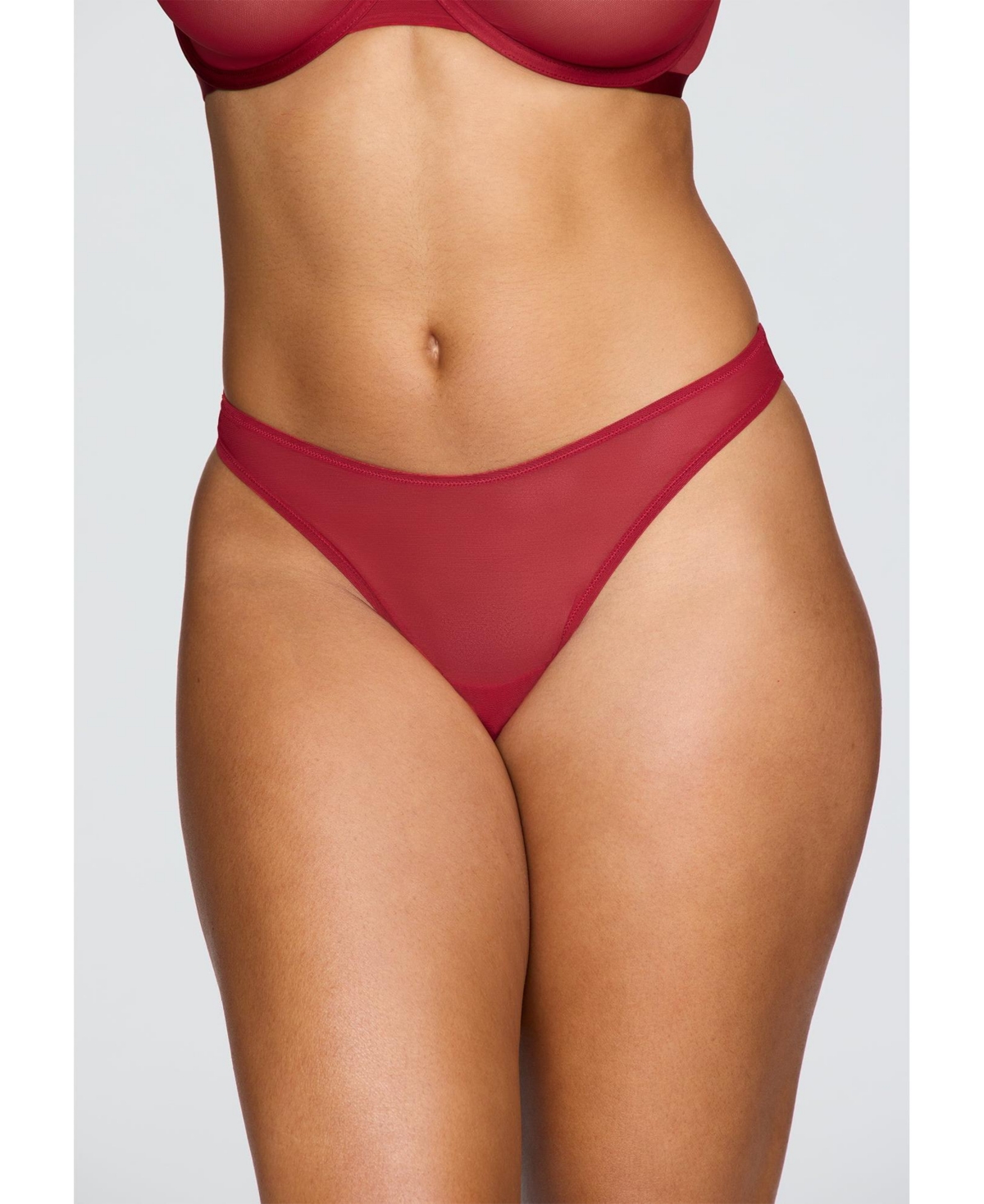Click here for Cuup Plus Size The Thong - Mesh - Scarlet prices