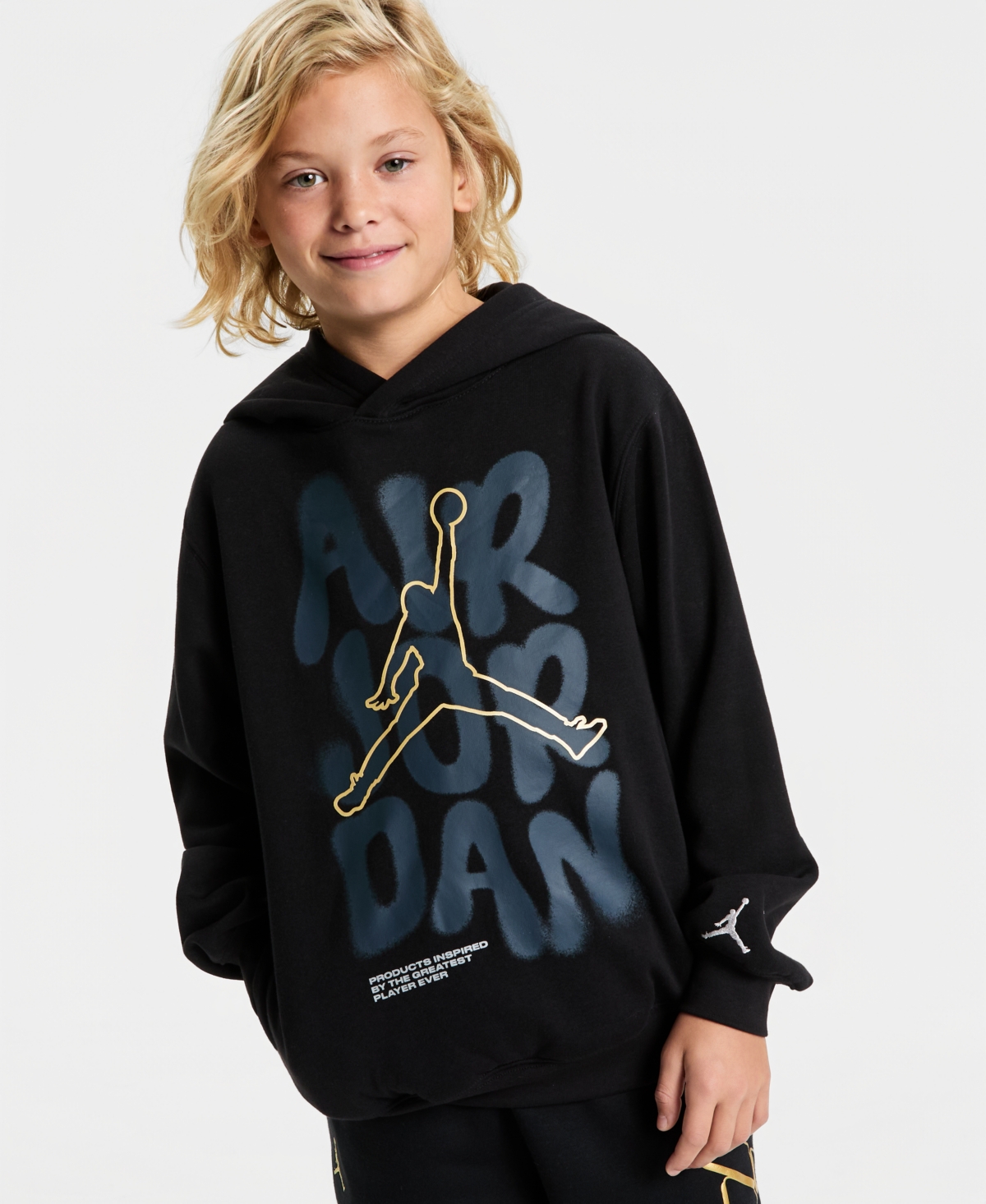 Click here for Jordan Boys 8-18 Spray Graphic Pull On Hoodie - Bl... prices