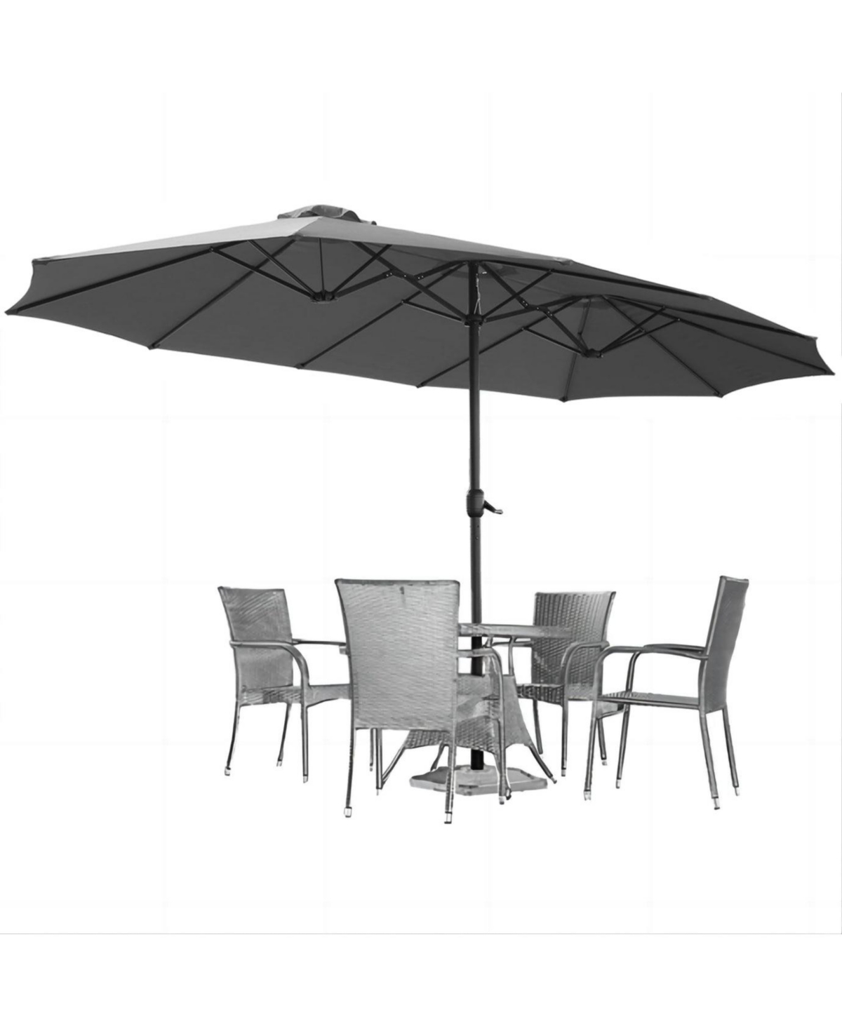 Click here for Aecojoy 15x9ft Double-Sided Patio Umbrella - Grey prices