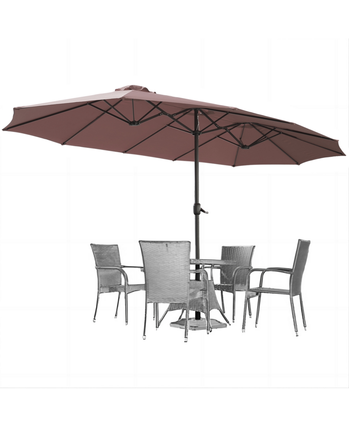 Click here for Aecojoy 15x9ft Double-Sided Patio Umbrella - Brown prices