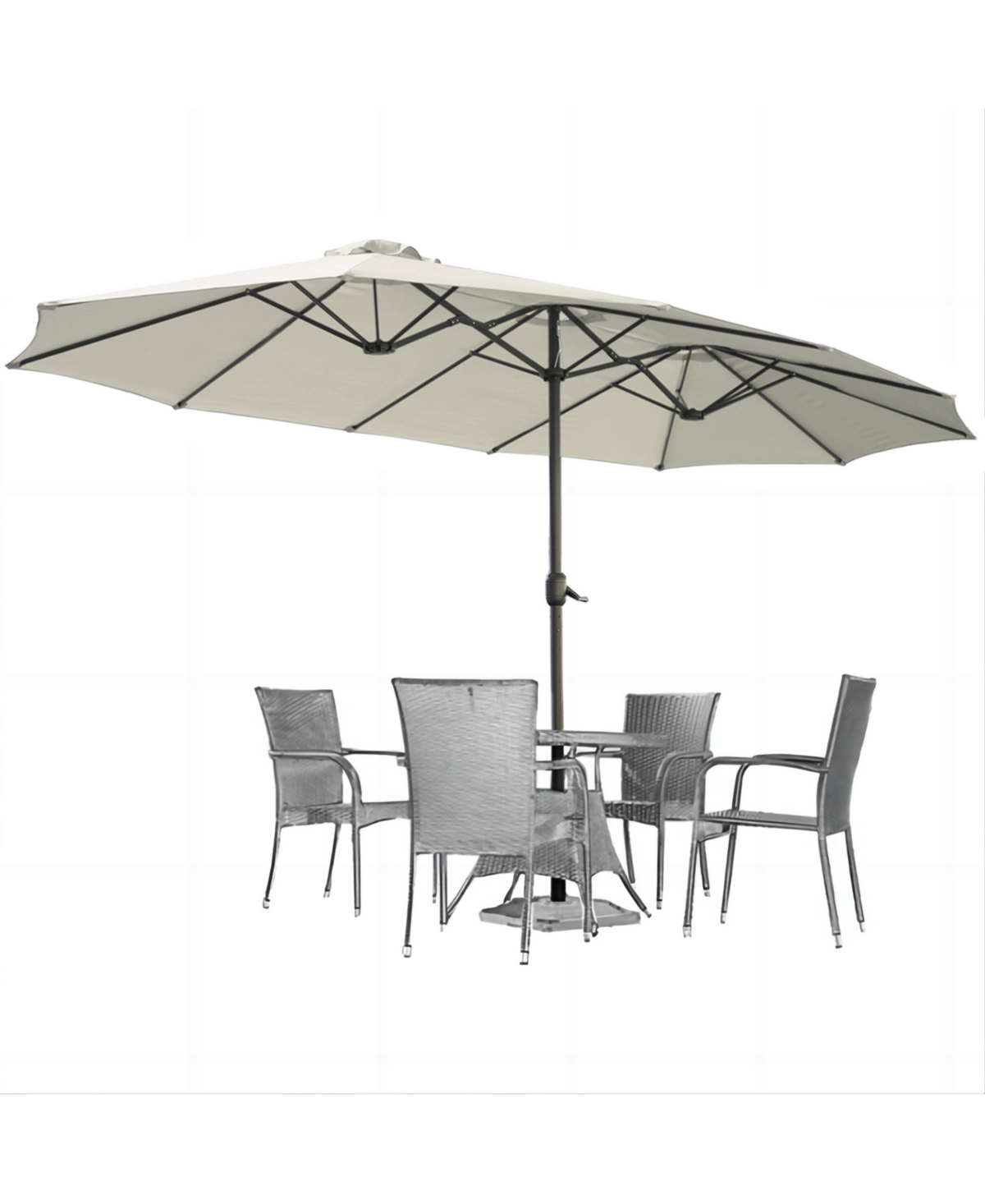 Click here for Aecojoy 15x9ft Double-Sided Patio Umbrella - Ivory prices