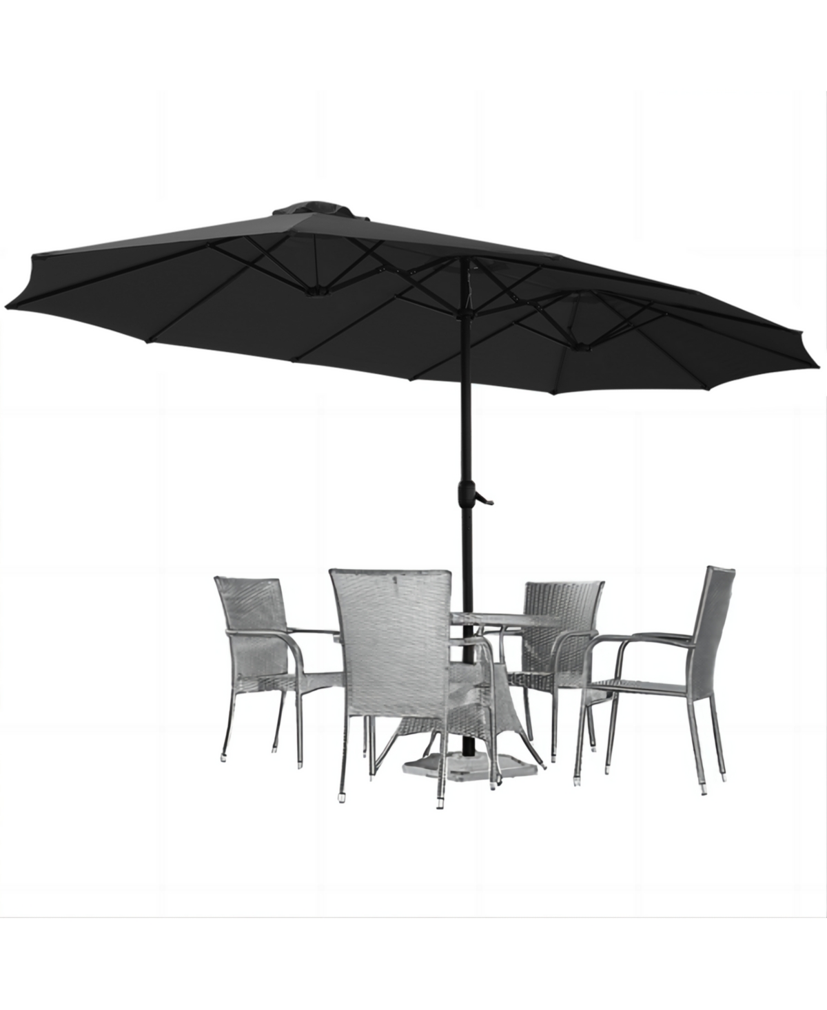 Click here for Aecojoy 15x9ft Double-Sided Patio Umbrella - Black prices