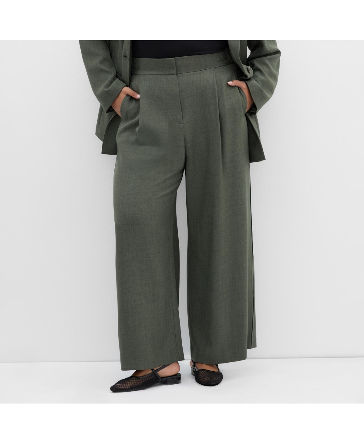 Click here for City Chic Womens Blakely Wide Leg Pant - Olive prices