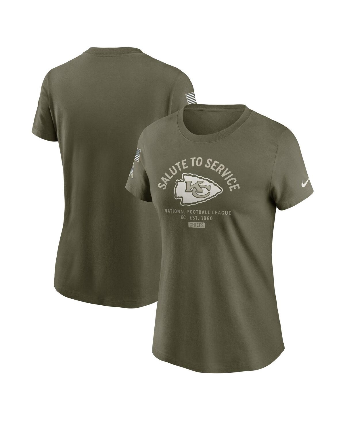 Click here for Nike Womens Olive Kansas City Chiefs 2025 Salute t... prices