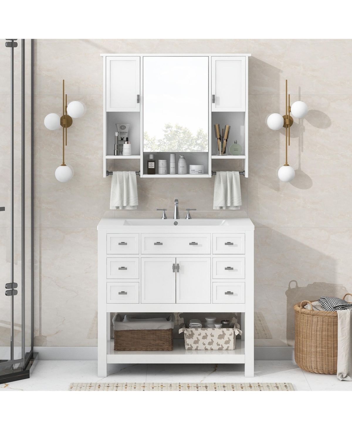 Click here for Casainc 36 Bathroom Vanity with Top Sink  Mirror C... prices