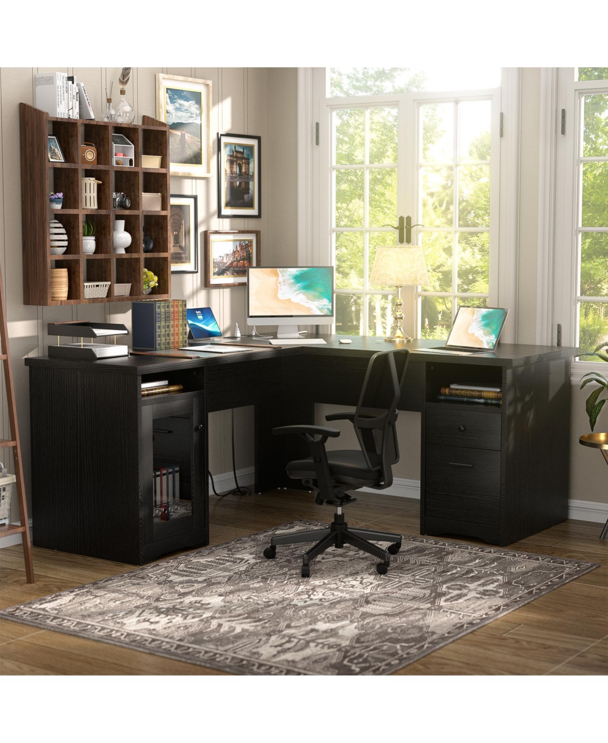 Click here for L Shaped Desk with Charging Station  Computer Desk... prices