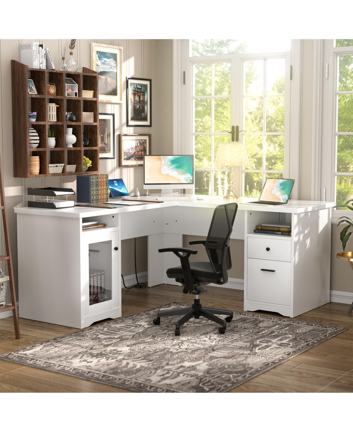 Click here for L Shaped Desk with Charging Station  Computer Desk... prices