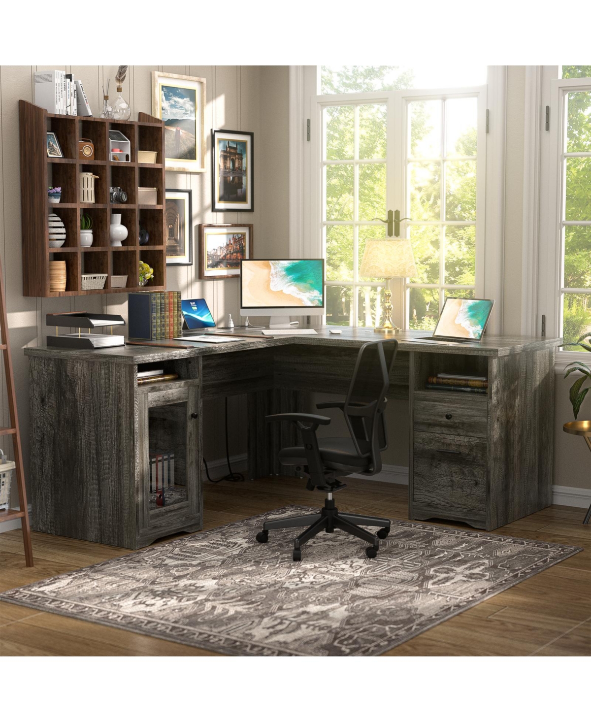 Click here for L Shaped Desk with Charging Station  Computer Desk... prices