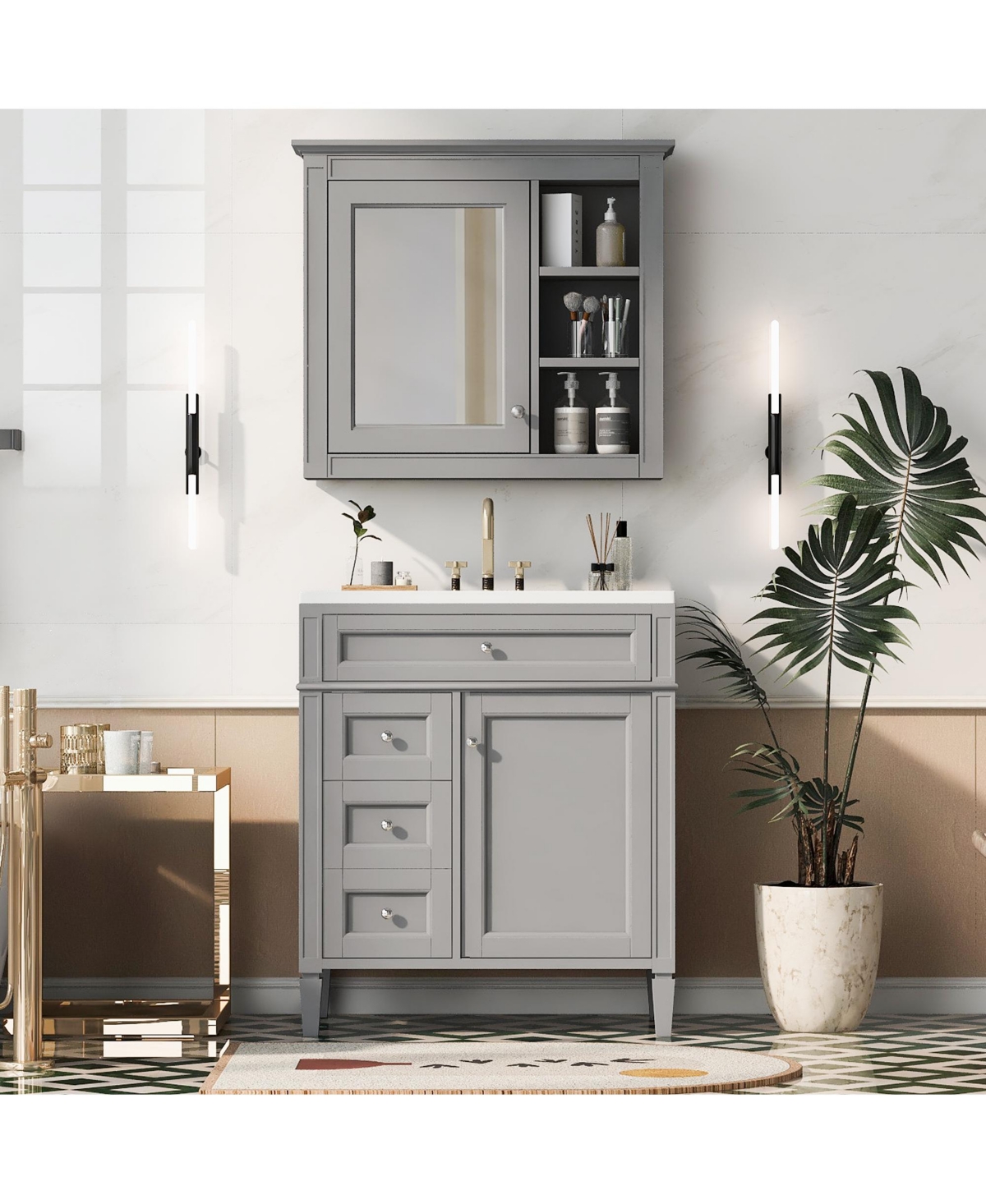 Click here for Casainc 30 Bathroom Vanity with Top Sink  Mirror C... prices
