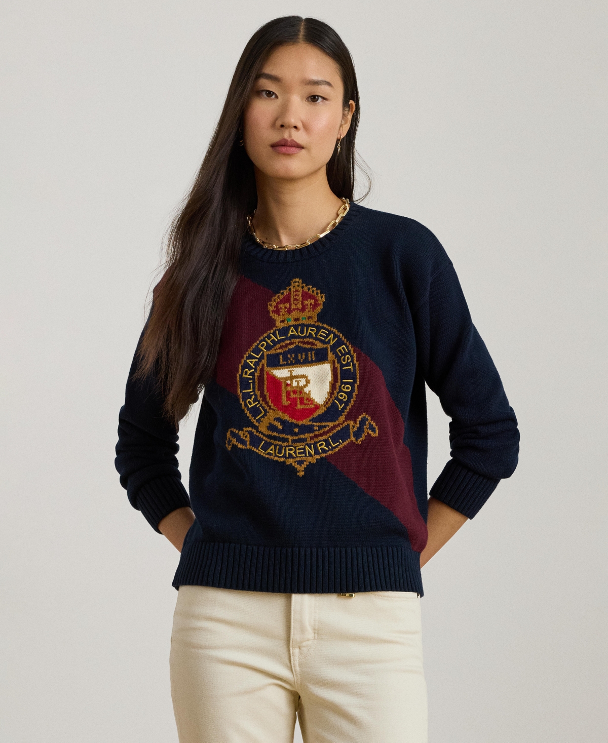Click here for Lauren Ralph Lauren Womens Riednee Crest Combed Pu... prices
