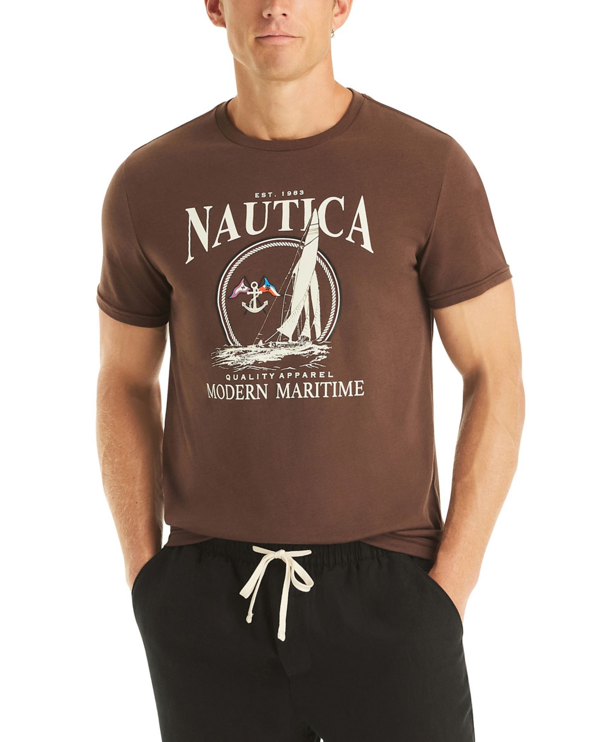 Click here for Nautica Mens Sail Printed Crewneck T-Shirt - Dark... prices