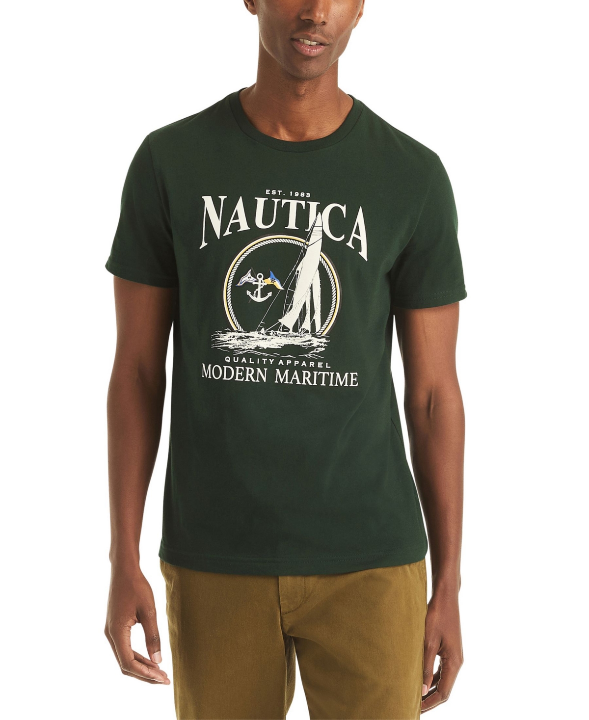 Click here for Nautica Mens Sail Printed Crewneck T-Shirt - Kelp... prices