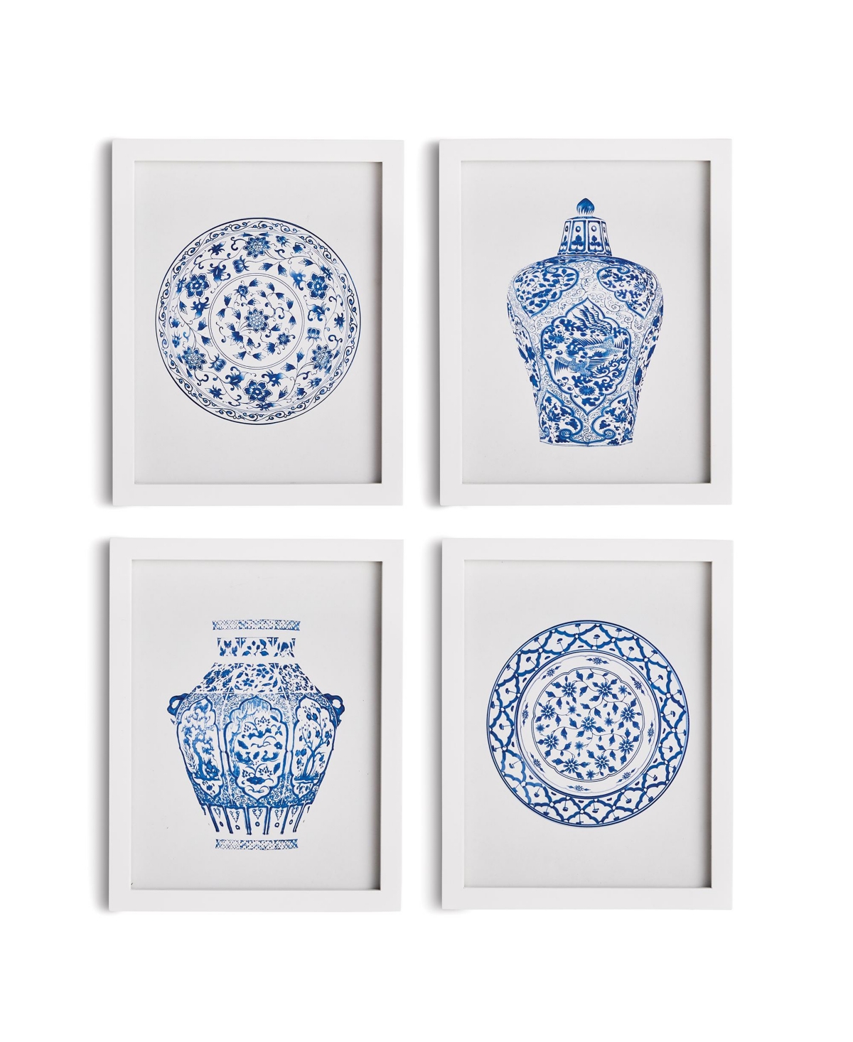 Click here for Dynasty Petite Prints  Set Of 4 - Blue prices