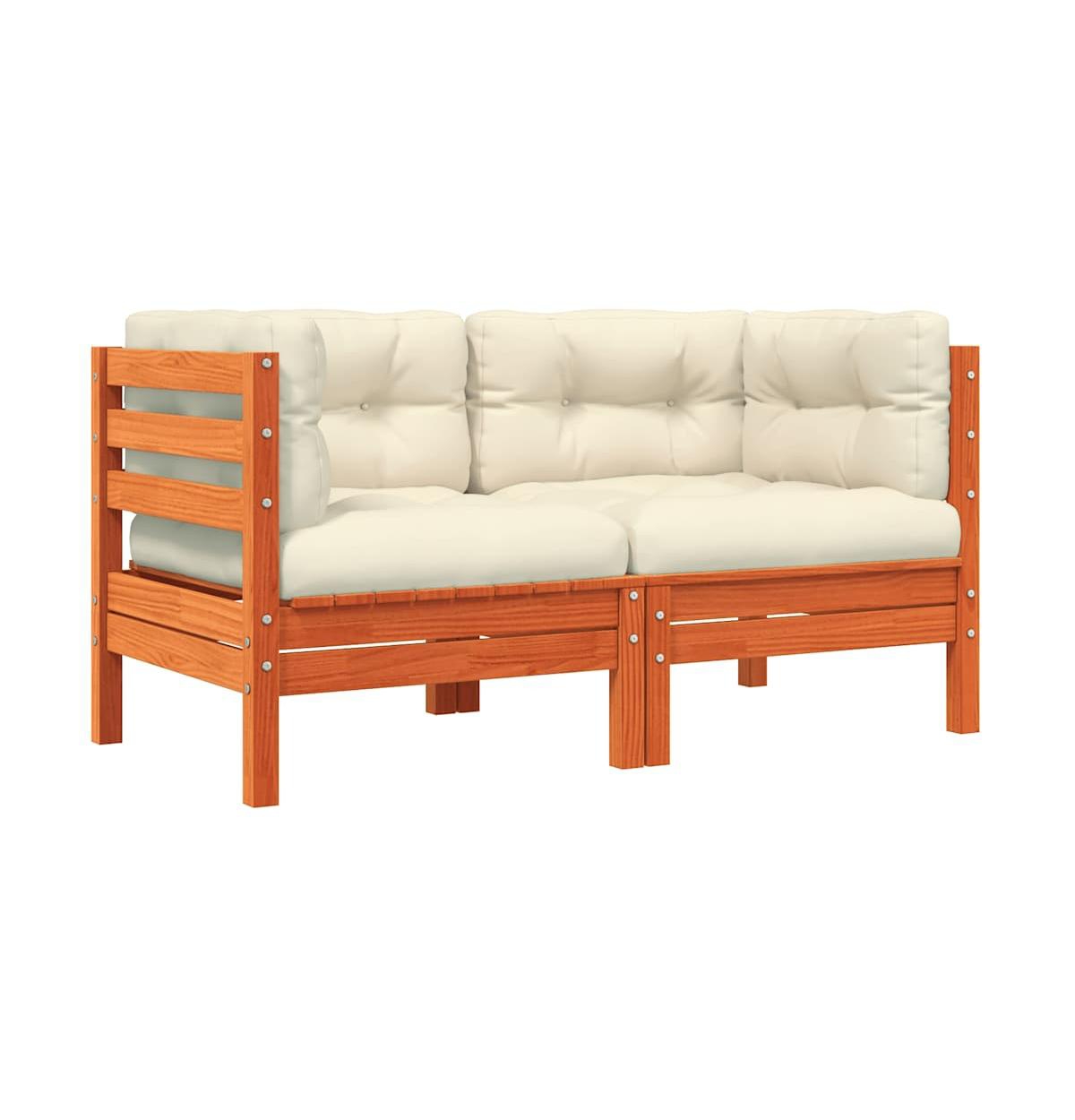 Click here for vidaXL Garden Sofa Wax brown and cream - Brown prices