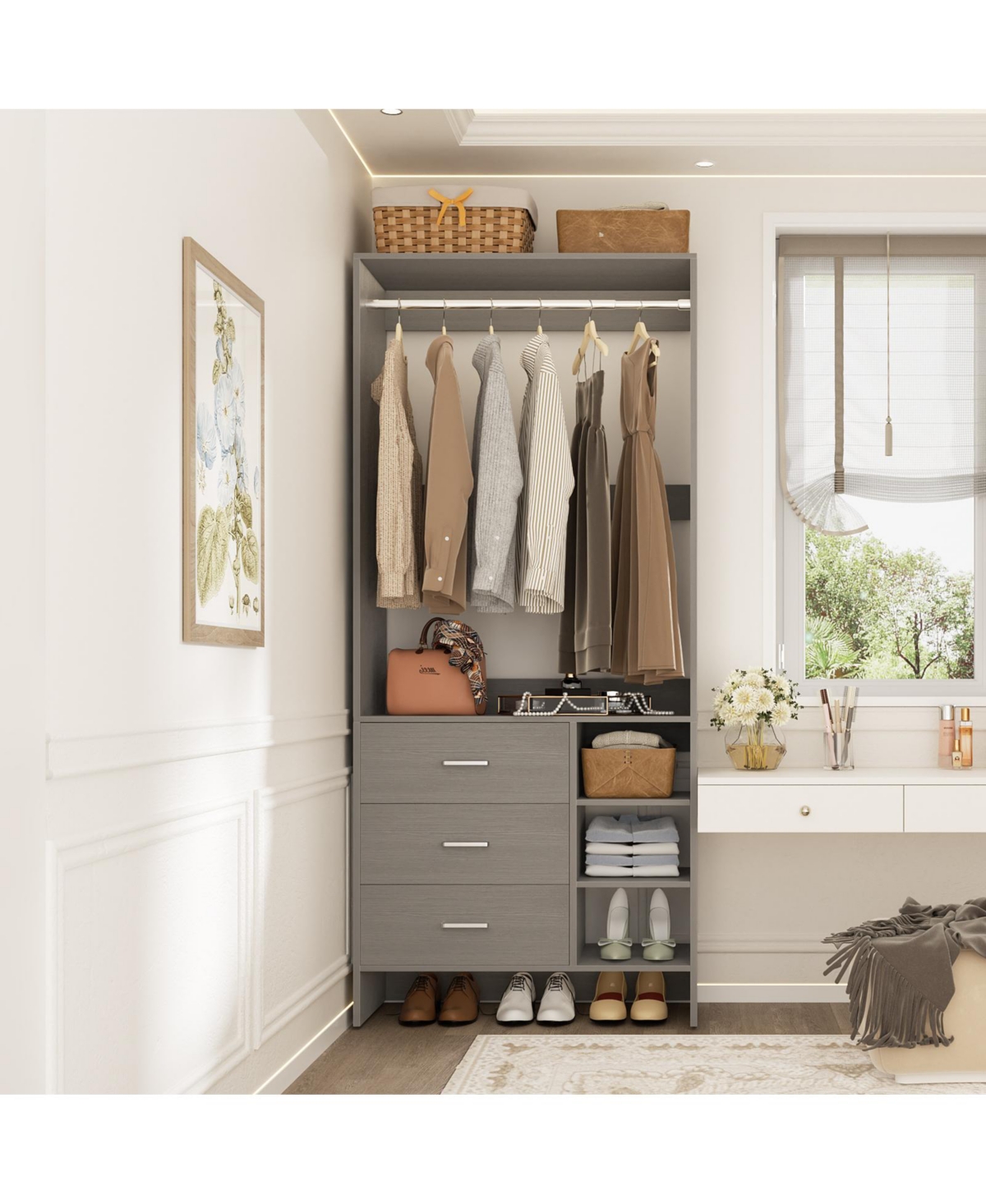 Click here for 30" Freestanding Closet Organizer with Hangin... prices