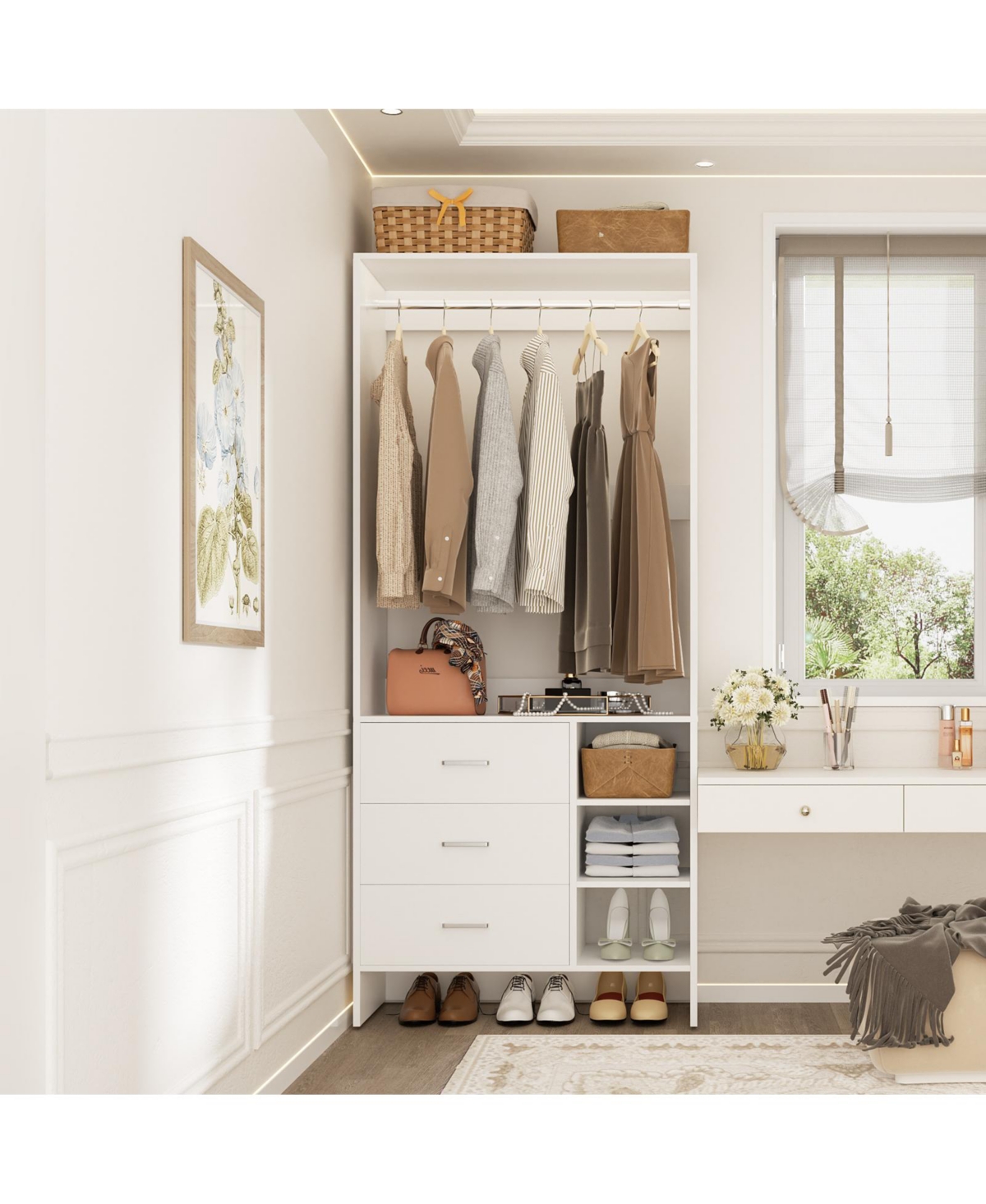 Click here for 30" Freestanding Closet Organizer with Hangin... prices