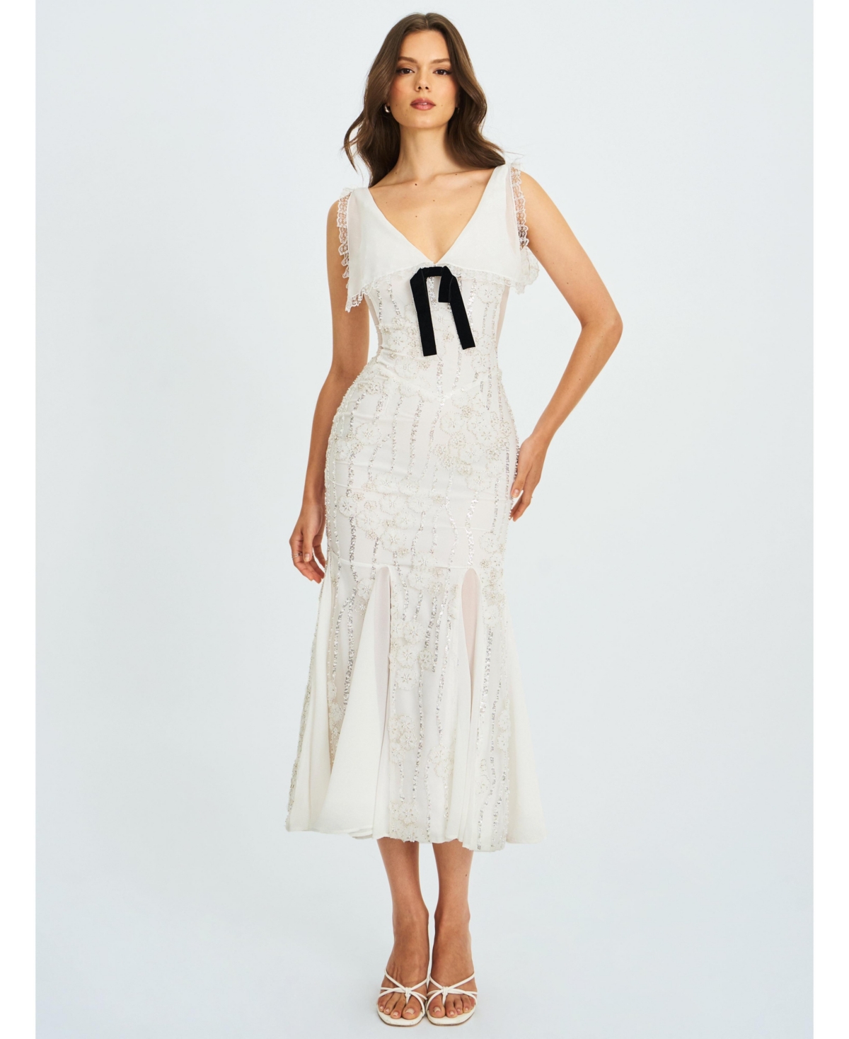 Click here for Miss Circle Women Paola White Peter Pan Collar Bea... prices